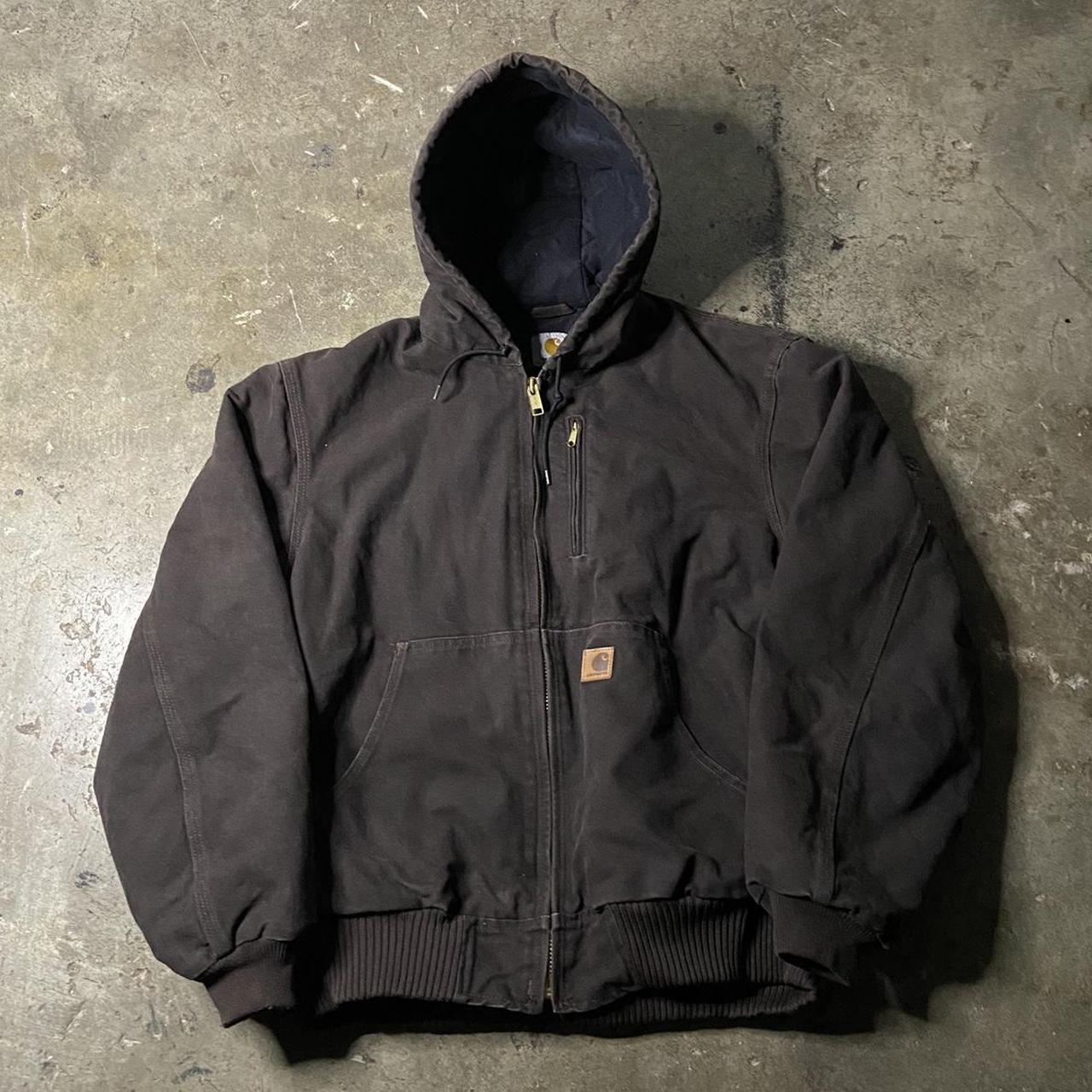 Essential chocolate brown Carhartt hooded... - Depop