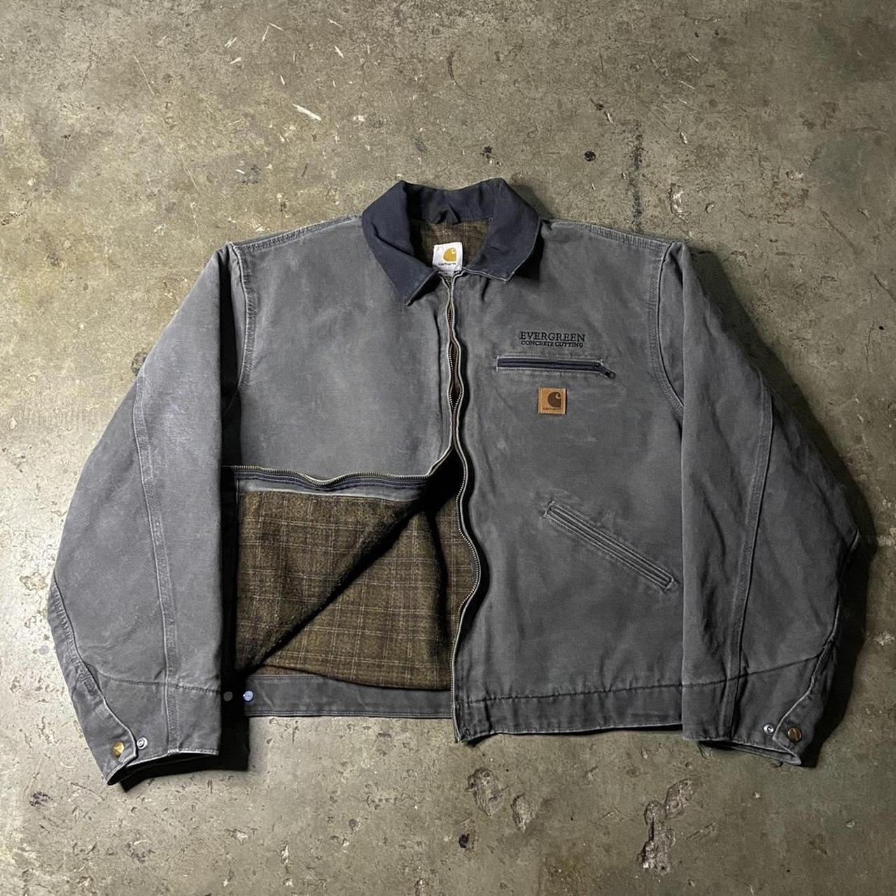 Grey blanket lined Carhartt Detroit jacket! Size XL... - Depop