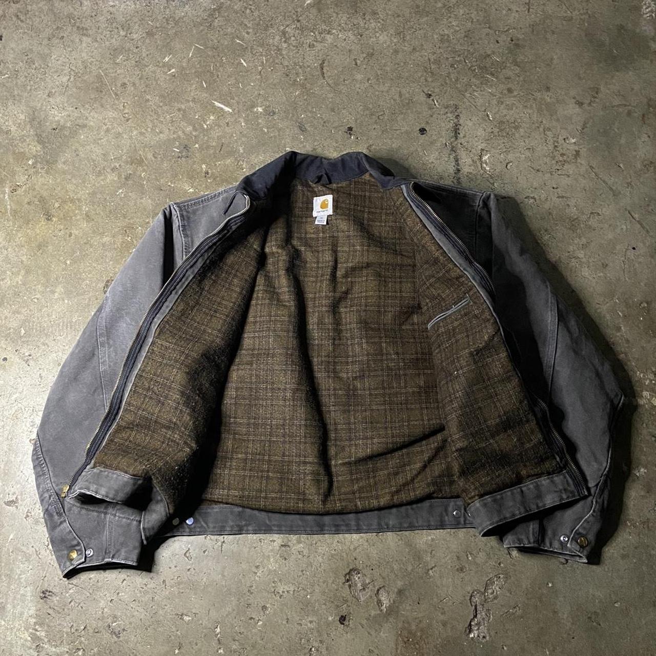 Grey blanket lined Carhartt Detroit jacket! Size XL... - Depop