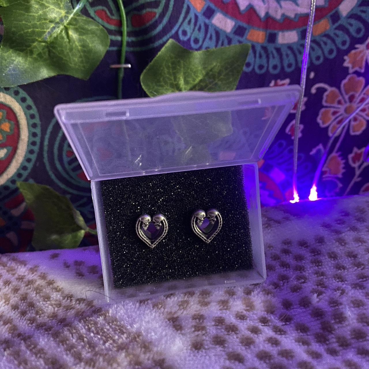 metal heart plugs/tunnels with silver plated hooks,... - Depop
