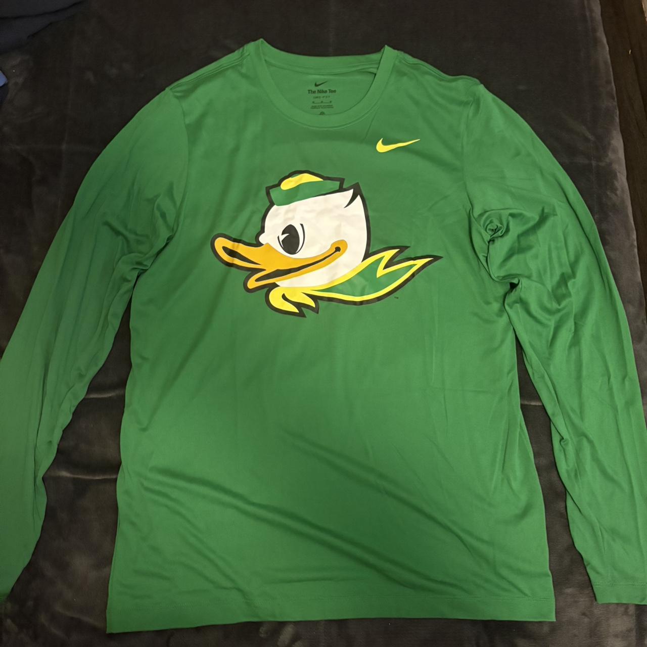 Nike Dri Fit Oregon Ducks Green Long Sleeve Shirt... | Depop