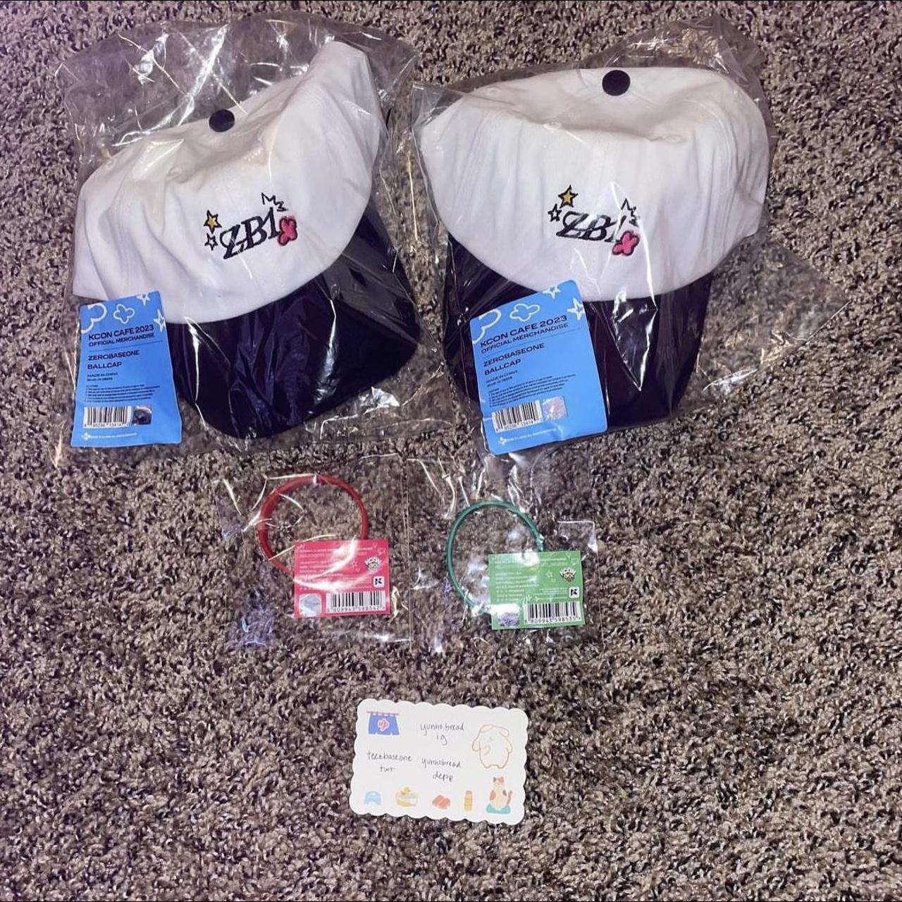 ZB1 kcon cafe merch hat: $25 each bracelet: $8... - Depop