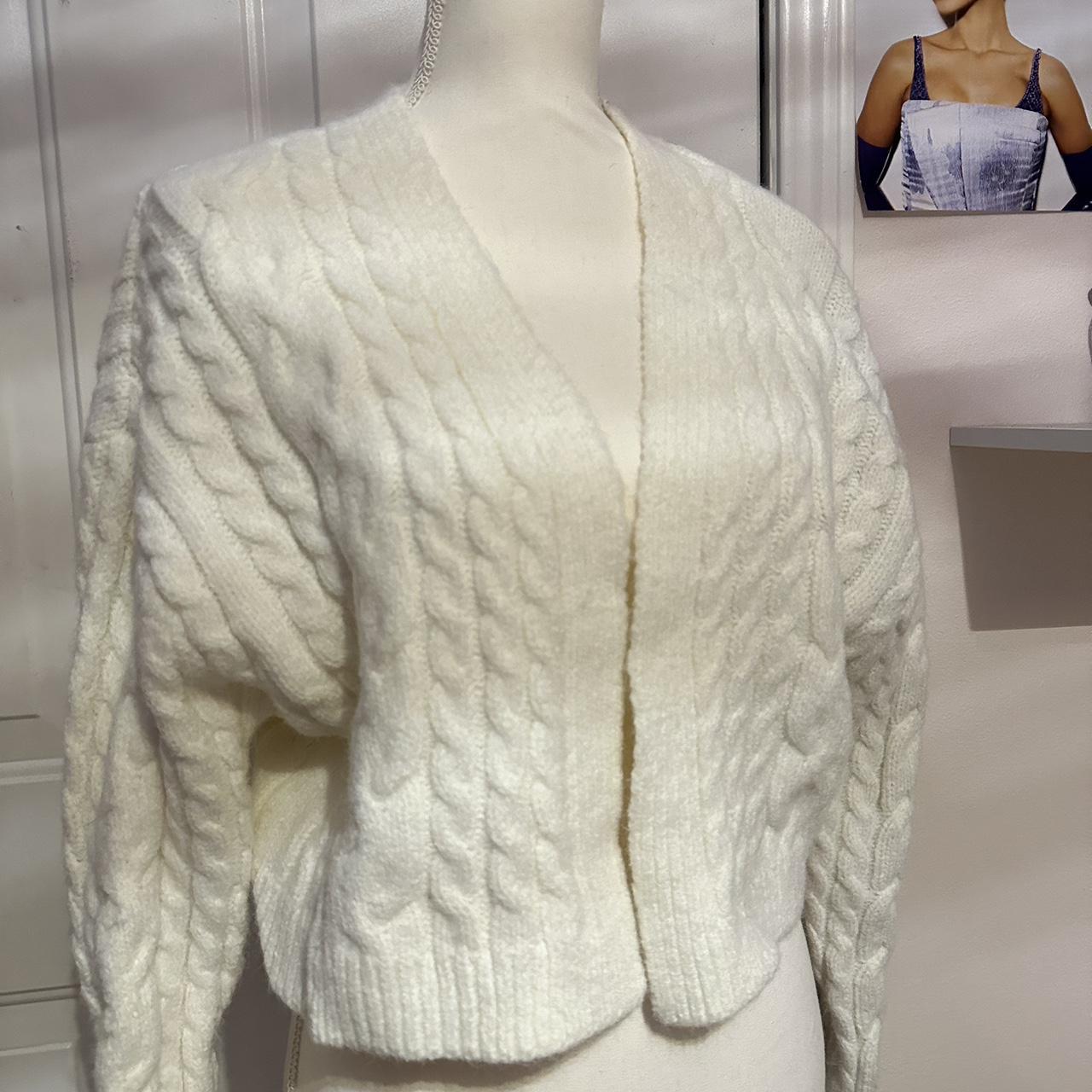 Cream cable knit cardigan #winterknits - Depop