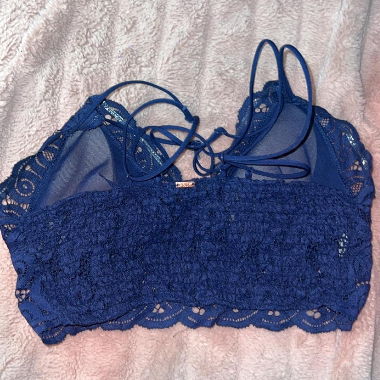 Pink Crop Top Bralette Top Navy Blue Size Depop