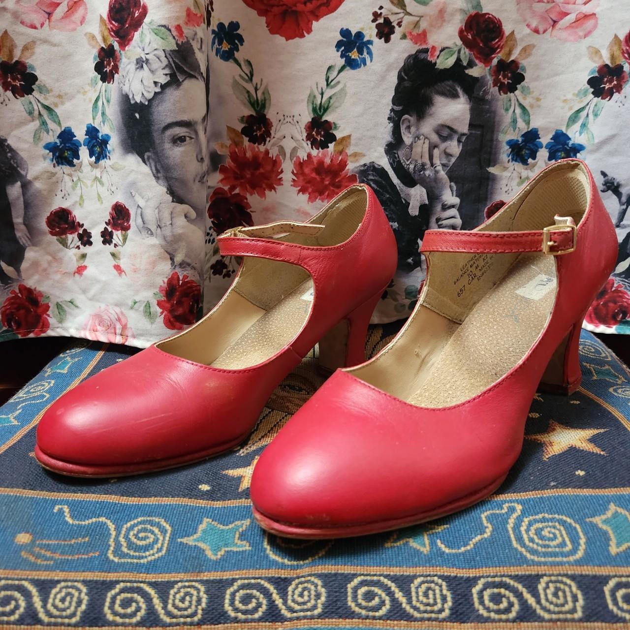 Capezio character heels painted red and worn briefly... - Depop