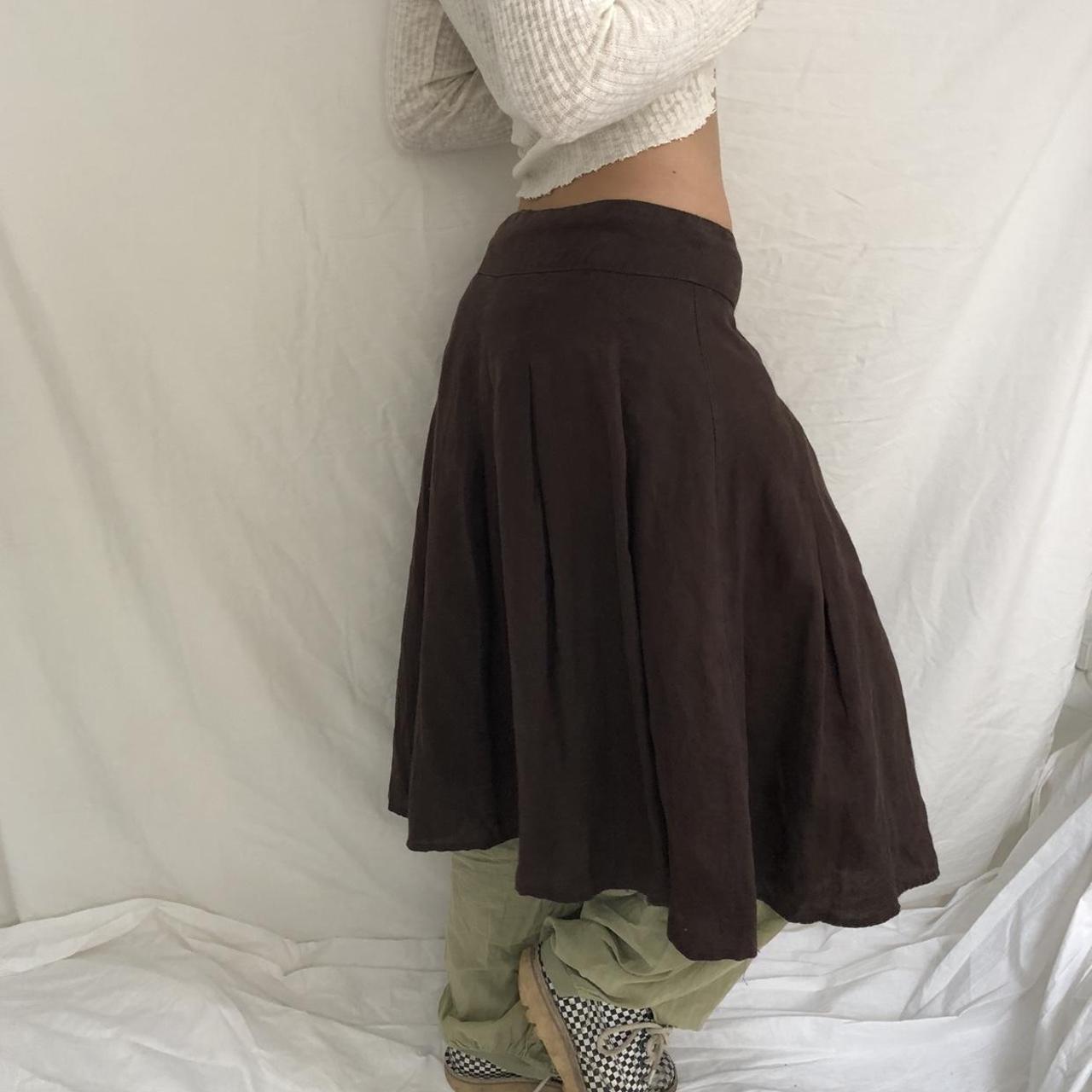 brown ruffle skirt midi maxi fairy pixie boho... - Depop