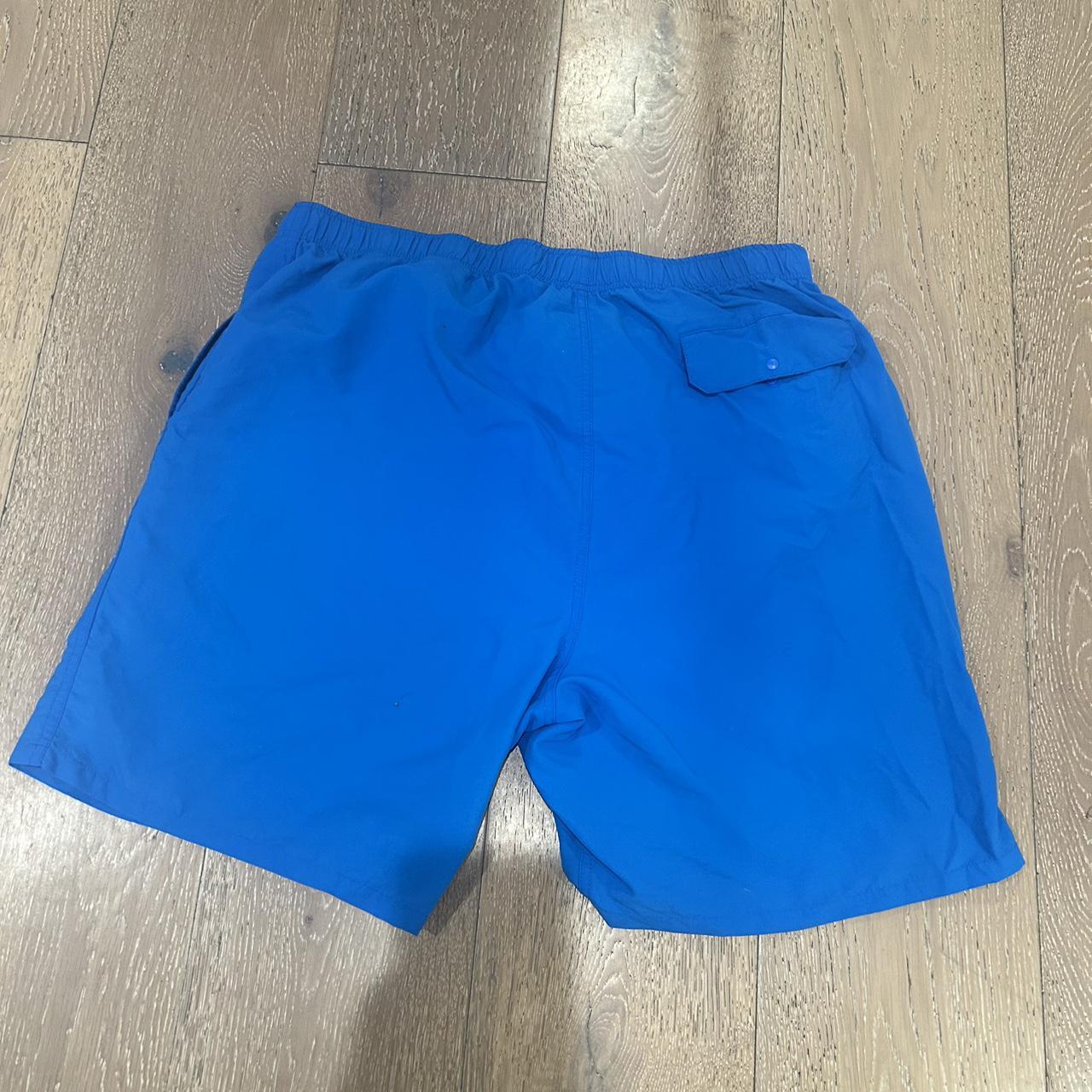 men’s xl supreme bright blue swim short; barely used... - Depop