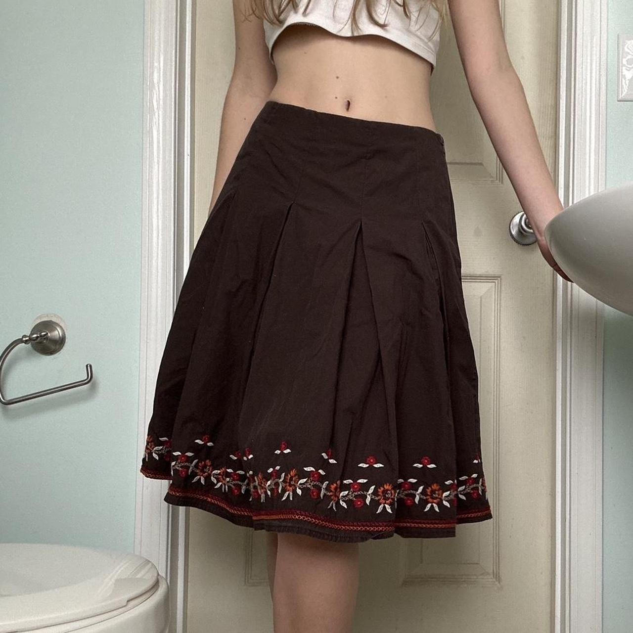 Boho Y2K Midi Skirt with Crochet Hem FREE Shipping;... - Depop