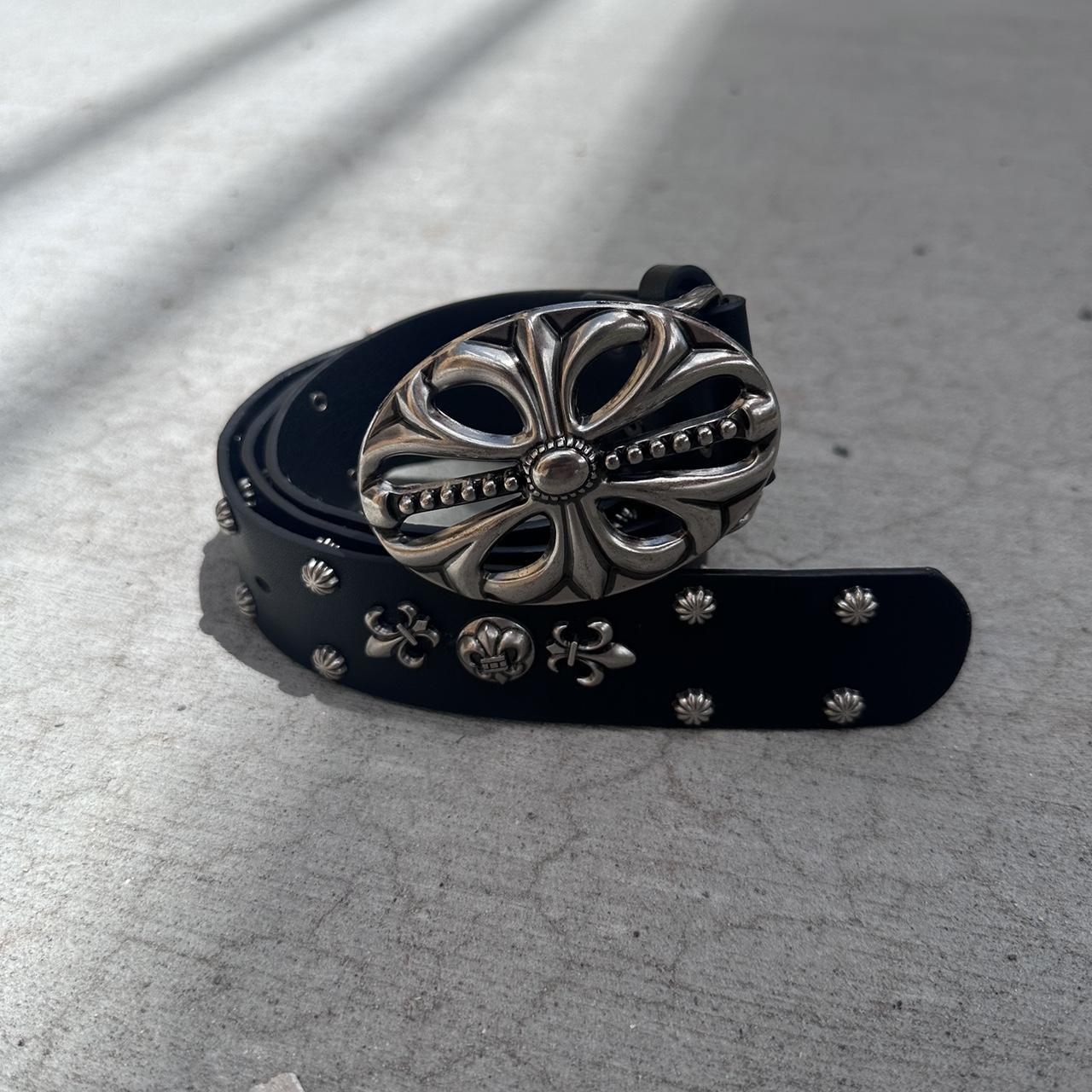 Y2K Silver Studded Belt 110cm Stylish Belt kinda... | Depop