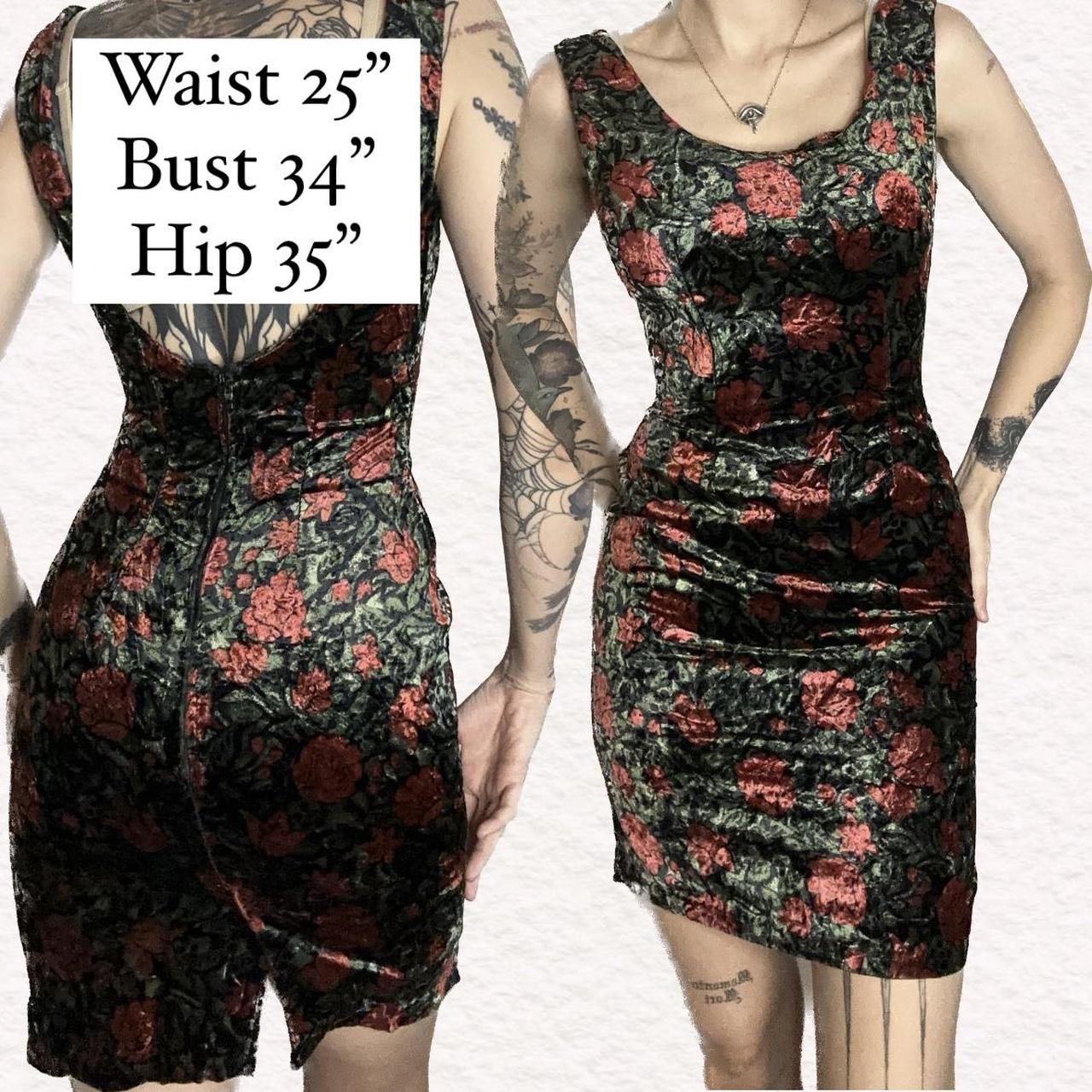 Contempo casuals vintage velvet mini dress with a... - Depop