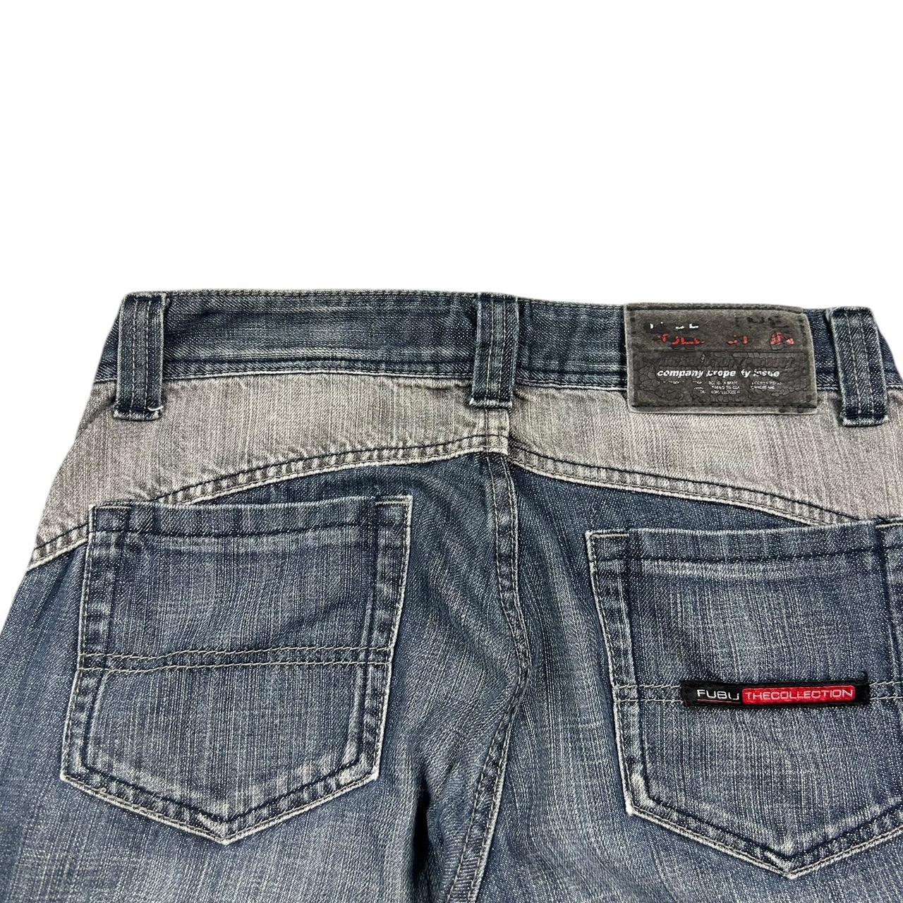 baggy fubu grunge hiphop embroidered jeans MESSAGE... - Depop