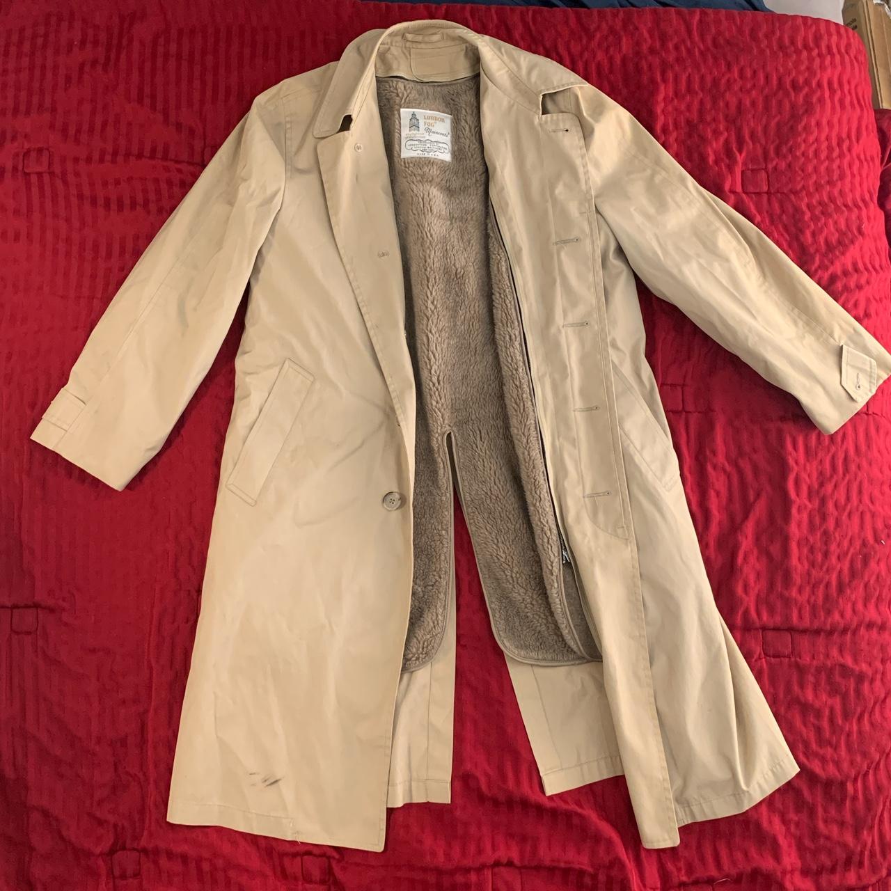 London Fog cream trench coat rain/winter coat. Has a... - Depop