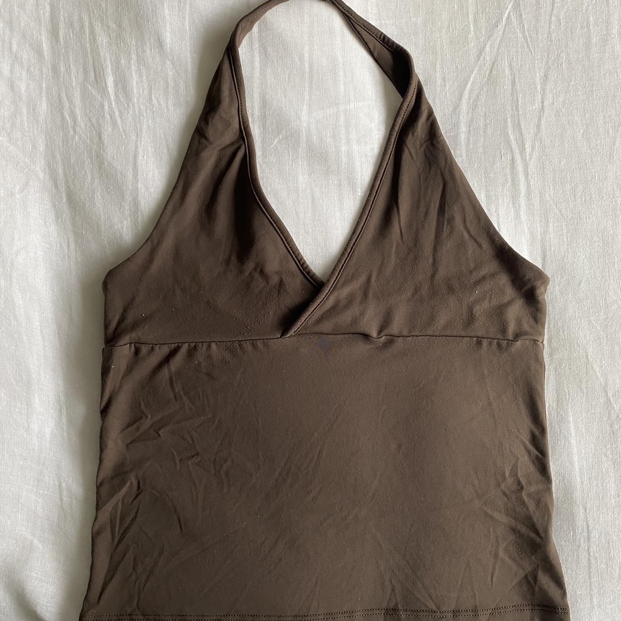 glassons brown halter neck -size L but will fit a... - Depop