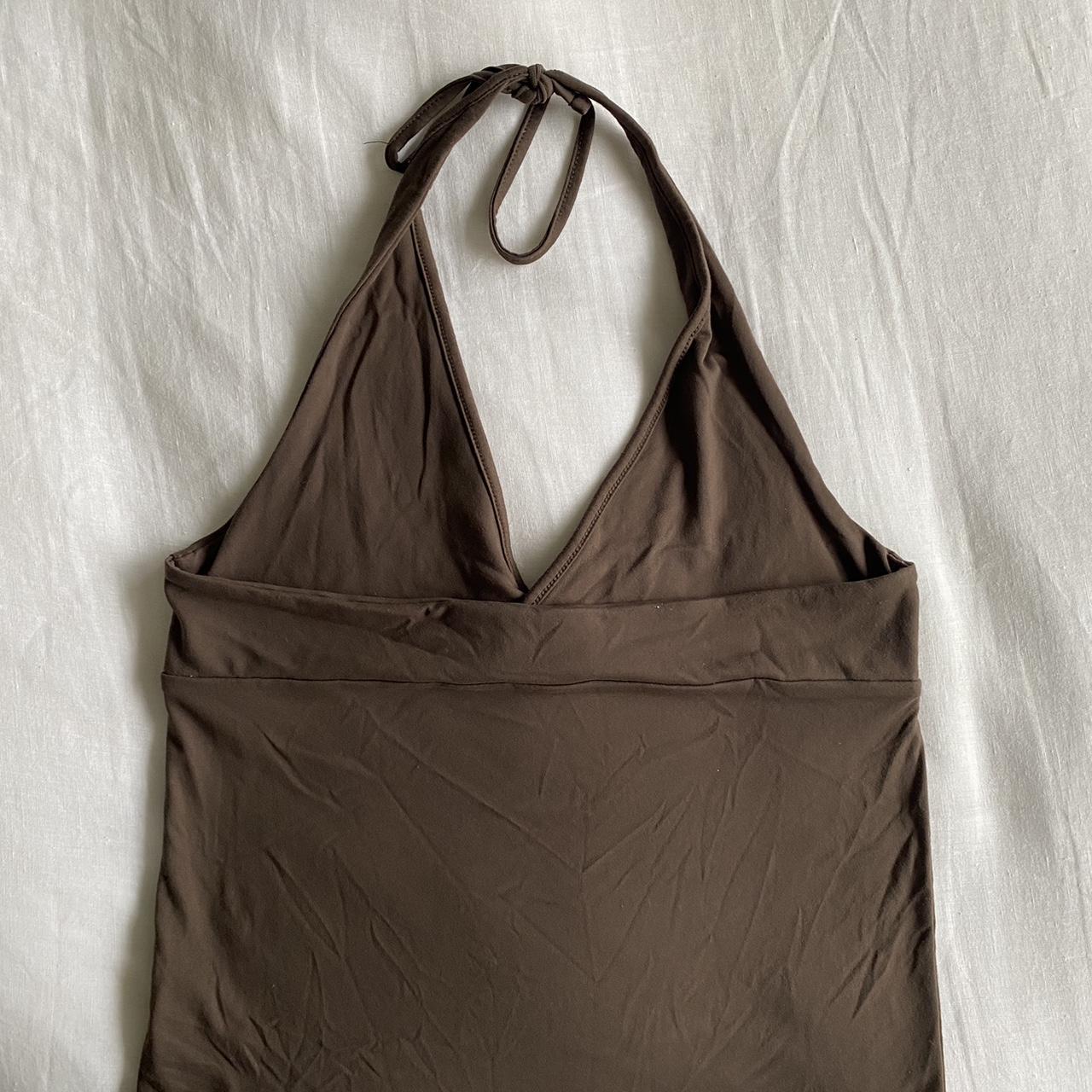 glassons brown halter neck -size L but will fit a... - Depop