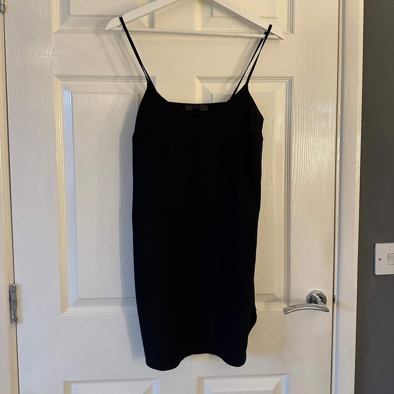 Missguided Black Cami Slip Dress🖤 -size 4 -worn... - Depop