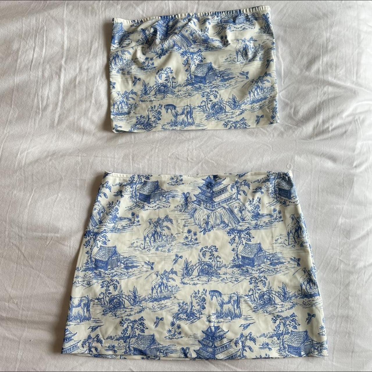 EDIKTED - Cream and Blue Matching Set 🩵 Adorable... - Depop