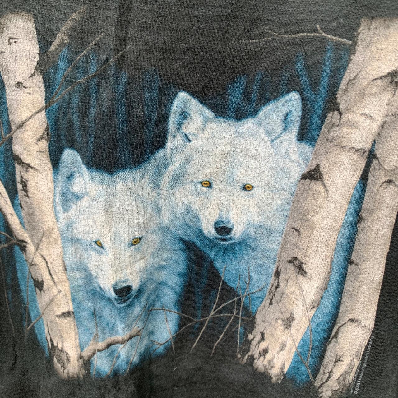 Vintage Y2K Wolf T-Shirt Shirt fabric is slightly... - Depop