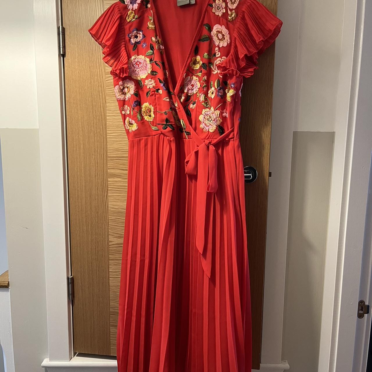 ASOS Women's Red and Yellow Dress | Depop