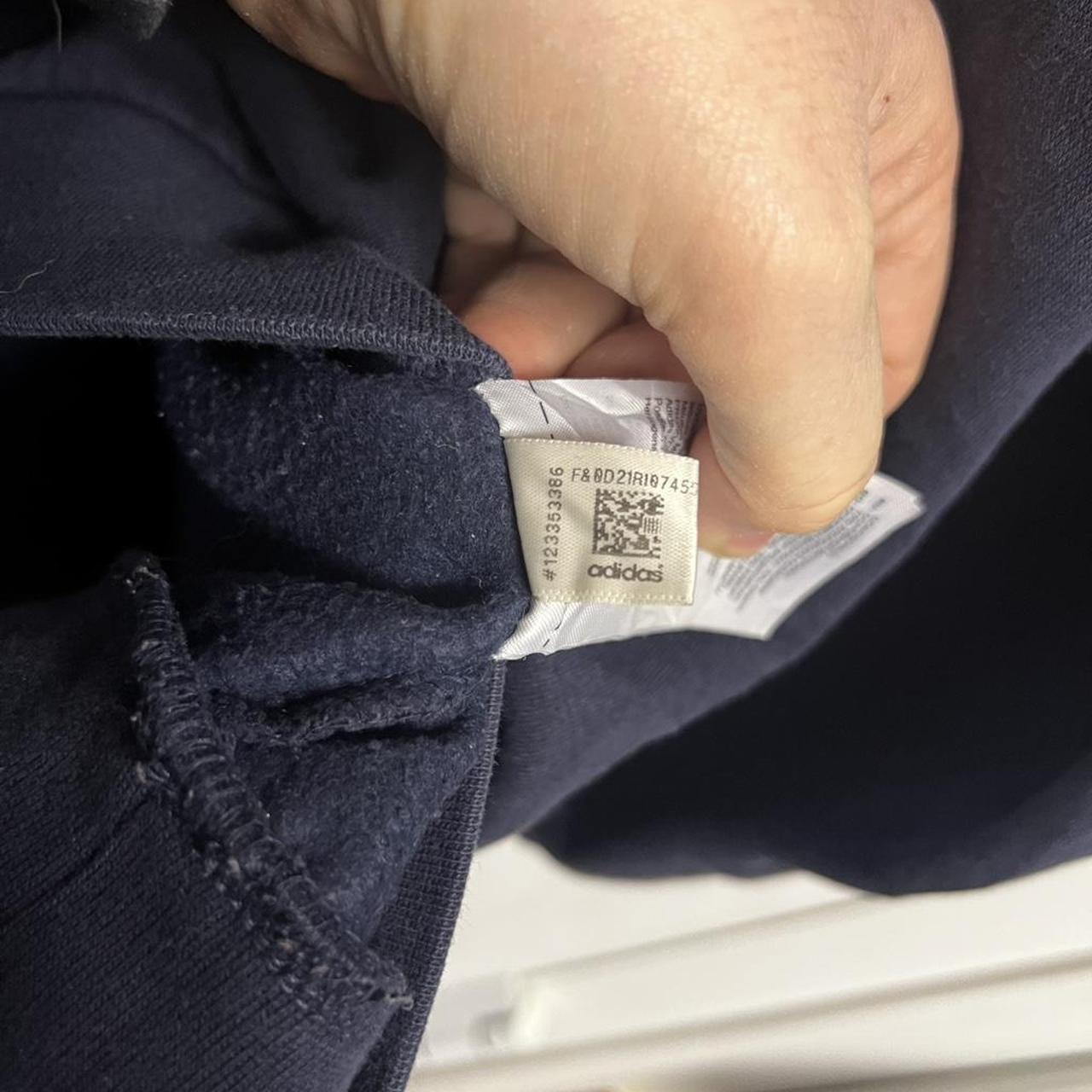 Adidas Navy Blue 2XL Sweatshirt • Big White Spell... | Depop