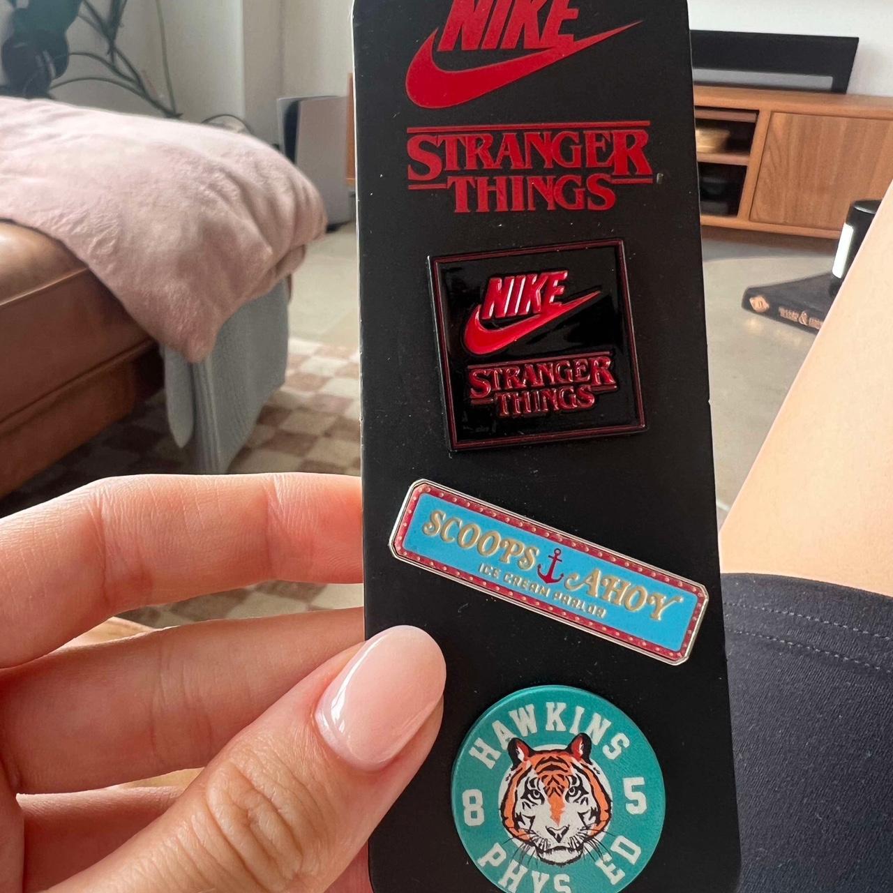Nike Collectable Pins Stranger things x Nike Pins... - Depop