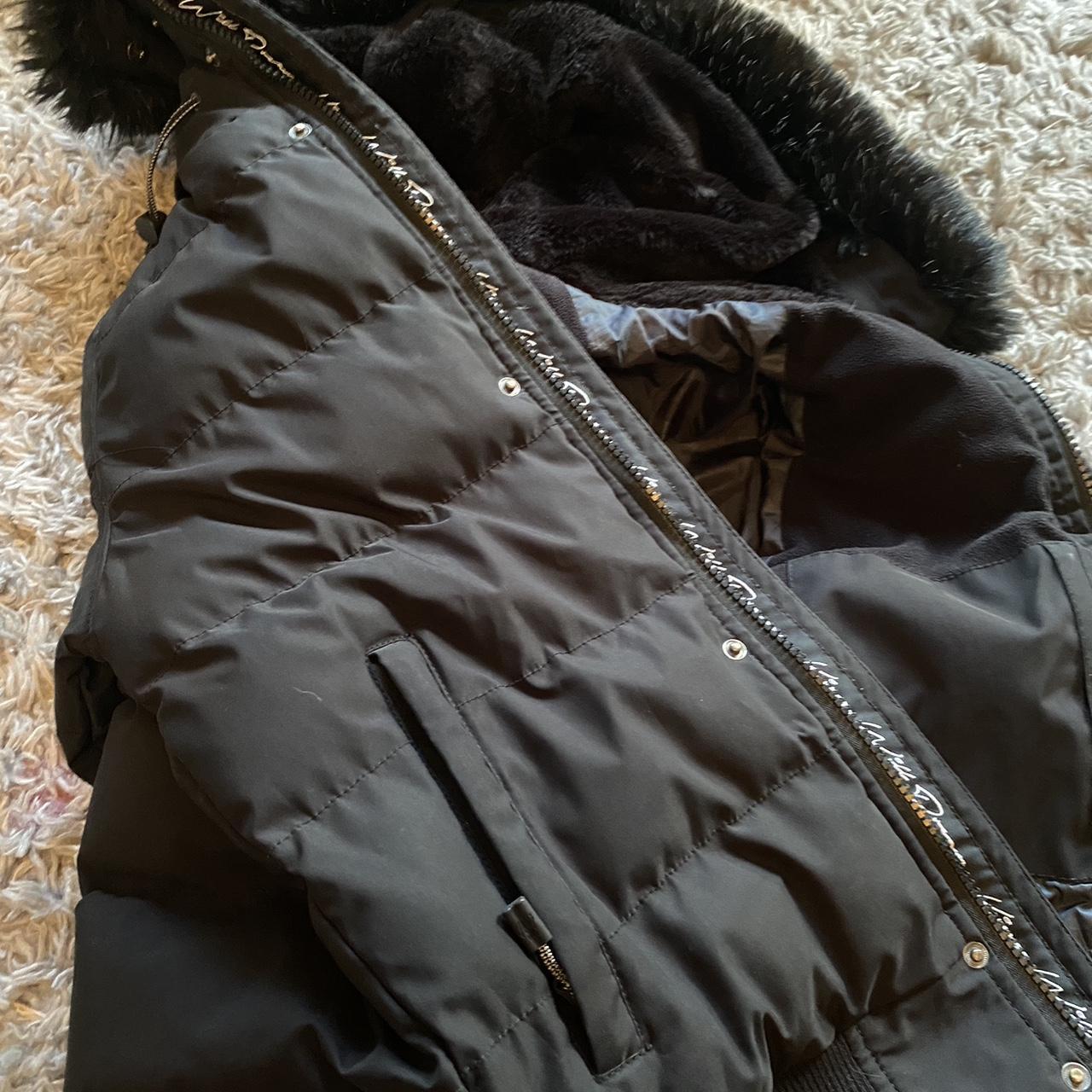 KwD black men’s puffer coat with hood - Depop