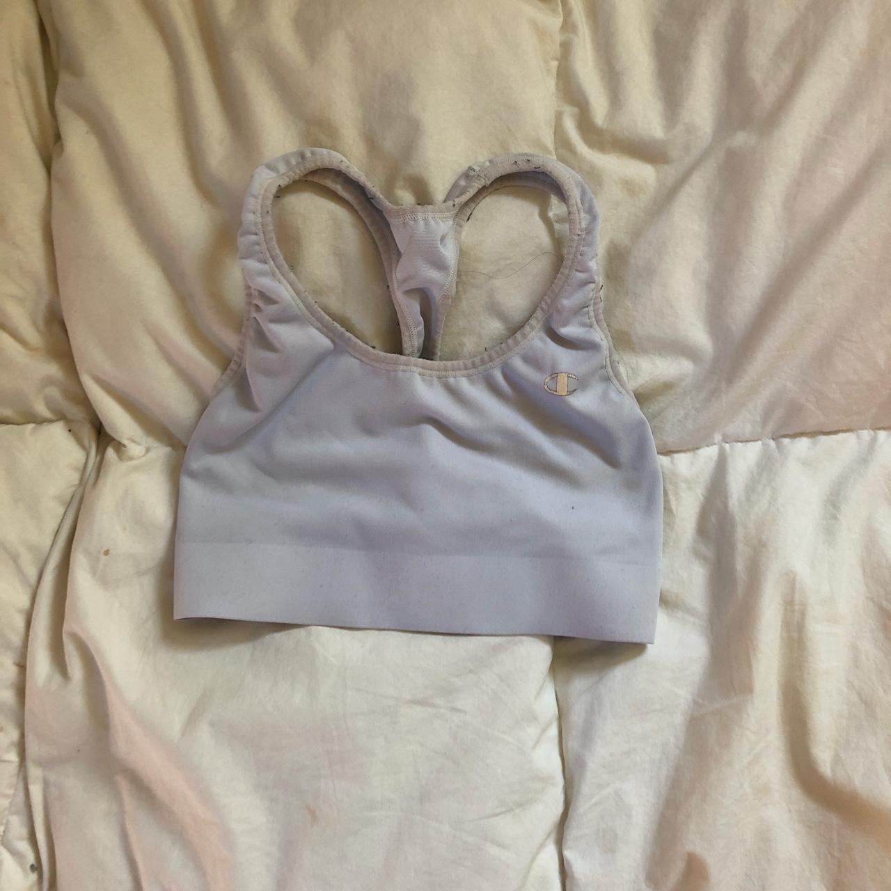 Champion white racer back sports bra #champion - Depop