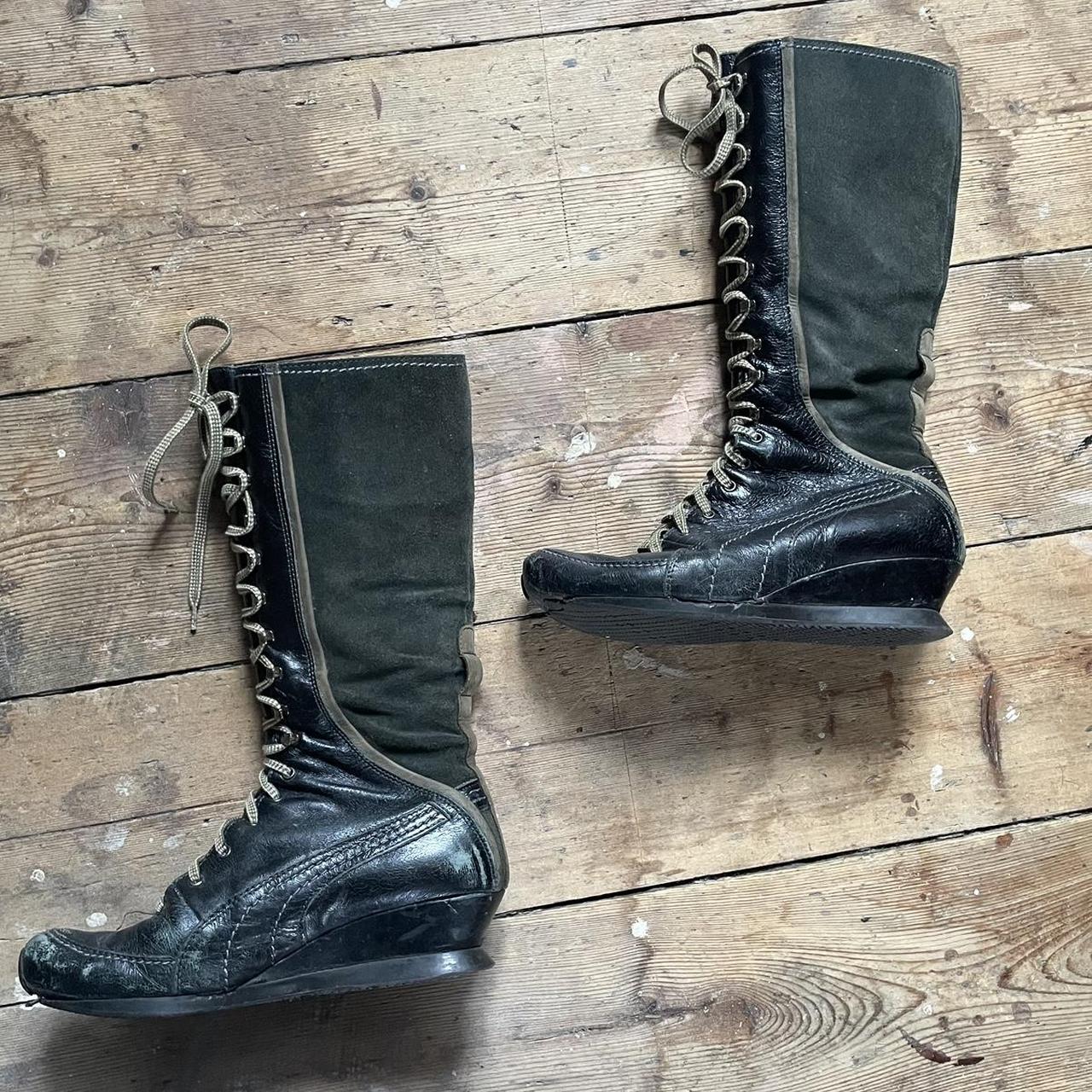 Vintage y2k Puma boxing boots, high heel trainers... - Depop