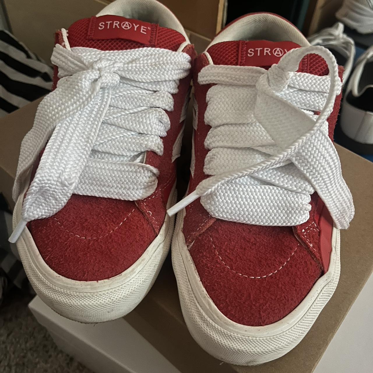 red straye Logan puff sneakers women 8.5 #straye... | Depop