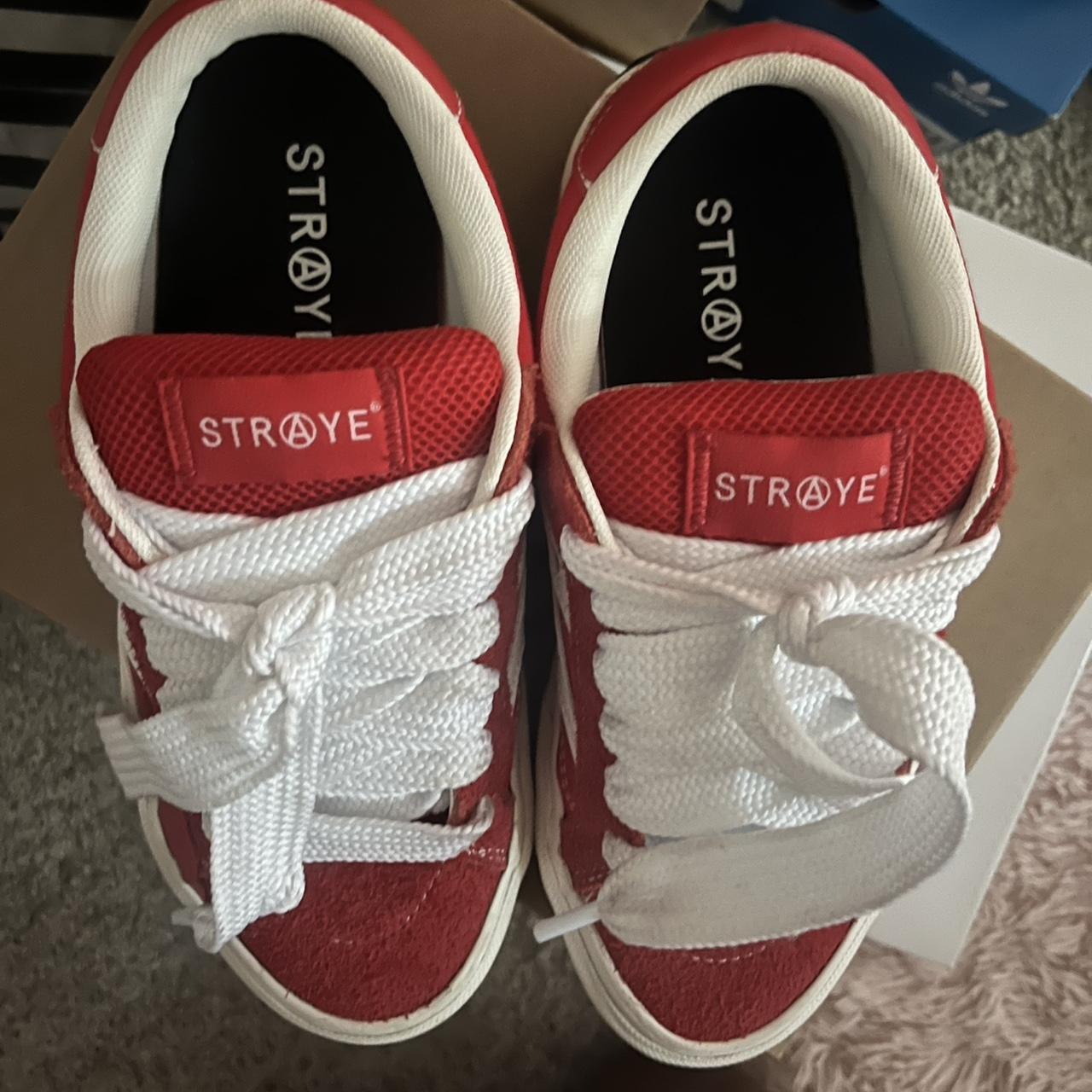 red straye Logan puff sneakers women 8.5 #straye... | Depop