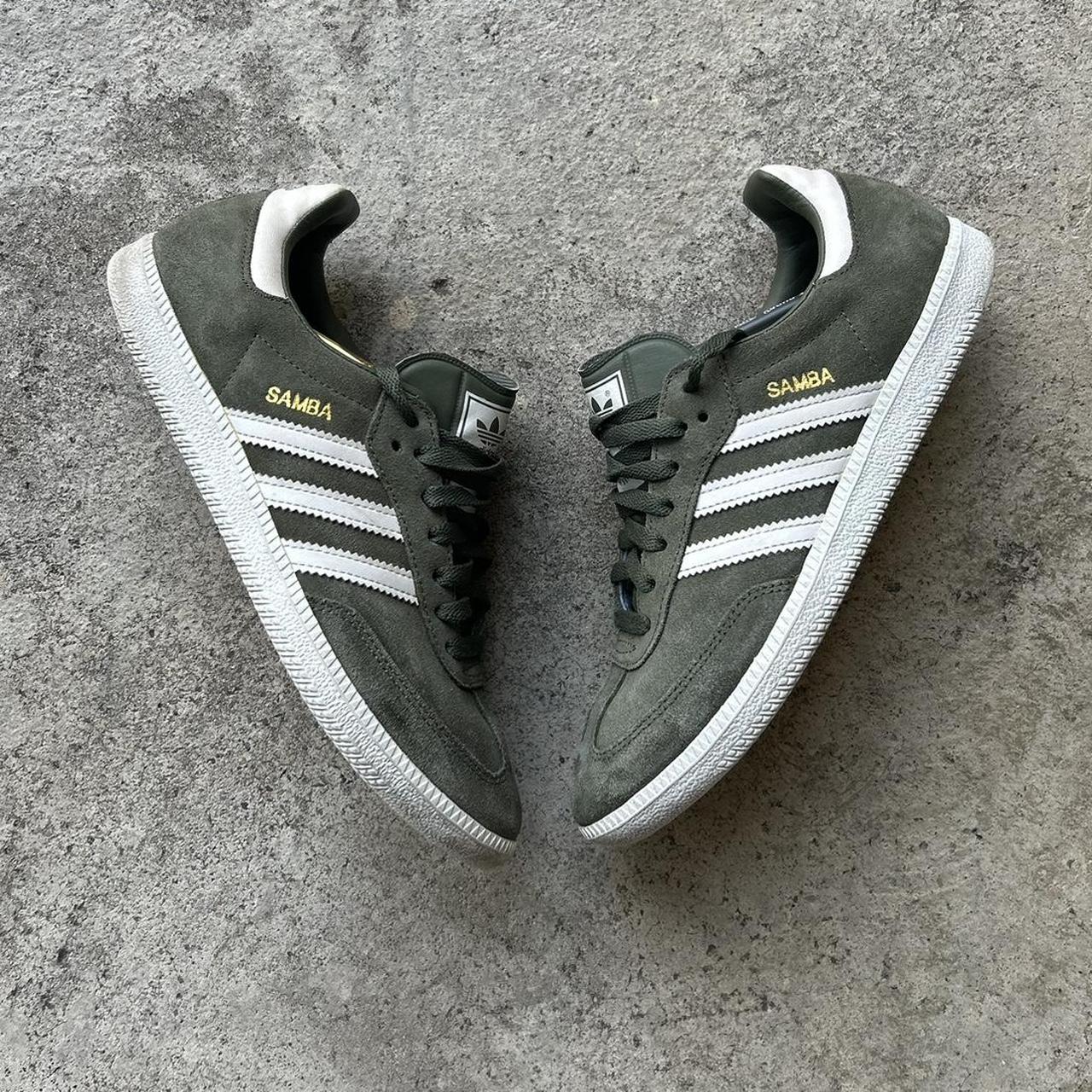 Rare Olive Green Adidas Sambas Size 9M In good... - Depop