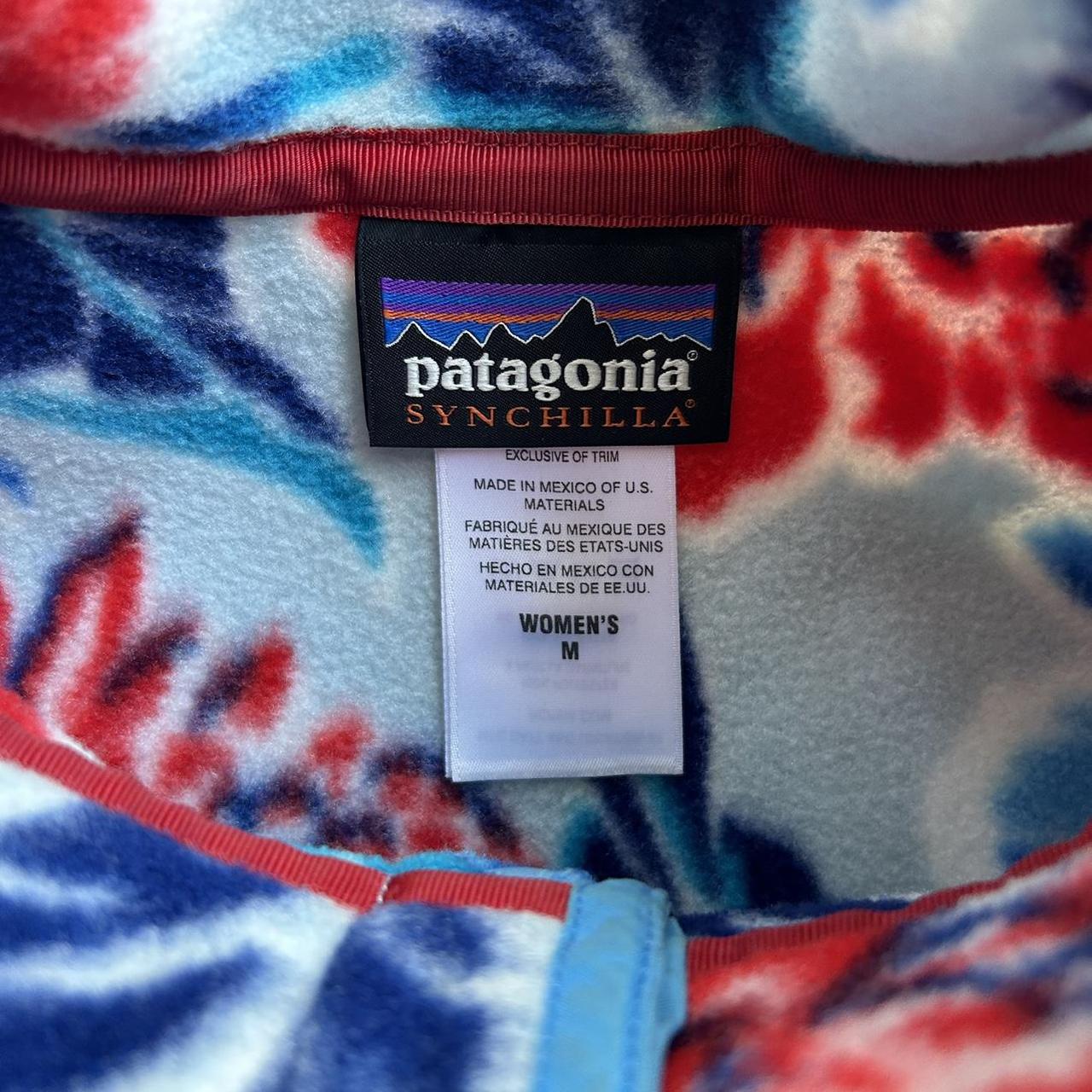 Vintage Patagonia Floral Pattern Synchilla Jacket... - Depop