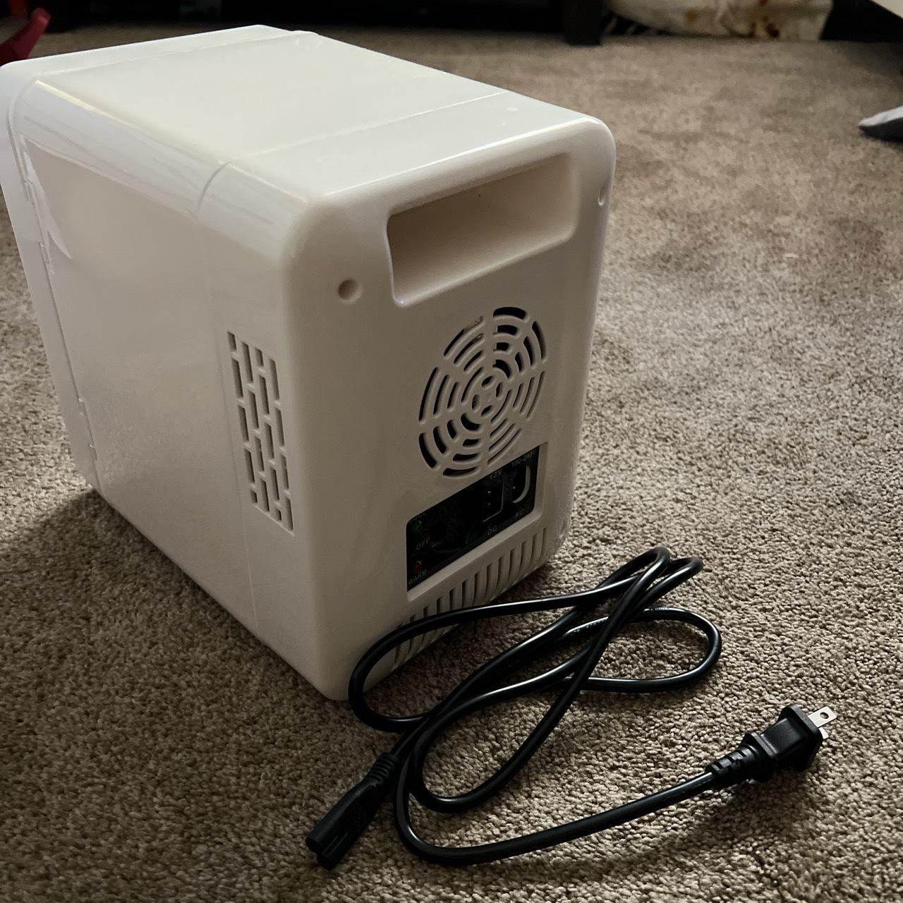 White Light Up Mirror Mini Fridge! Condition: Great... - Depop