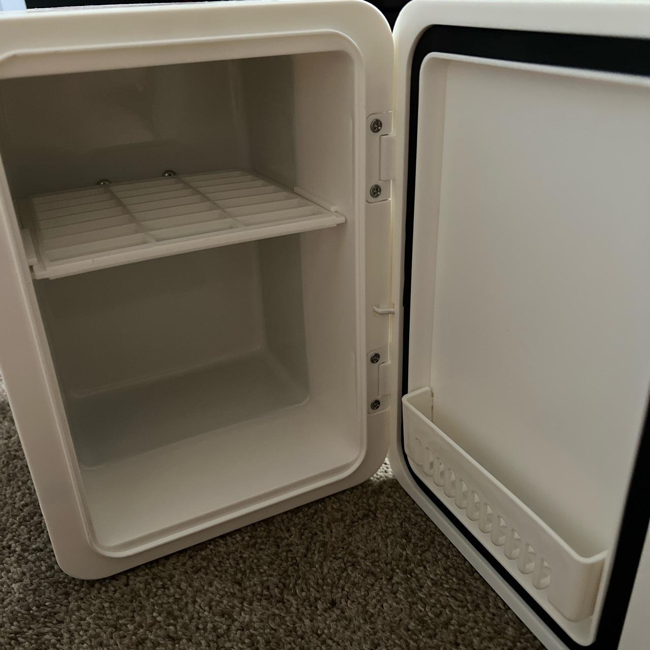 White Light Up Mirror Mini Fridge! Condition: Great... - Depop