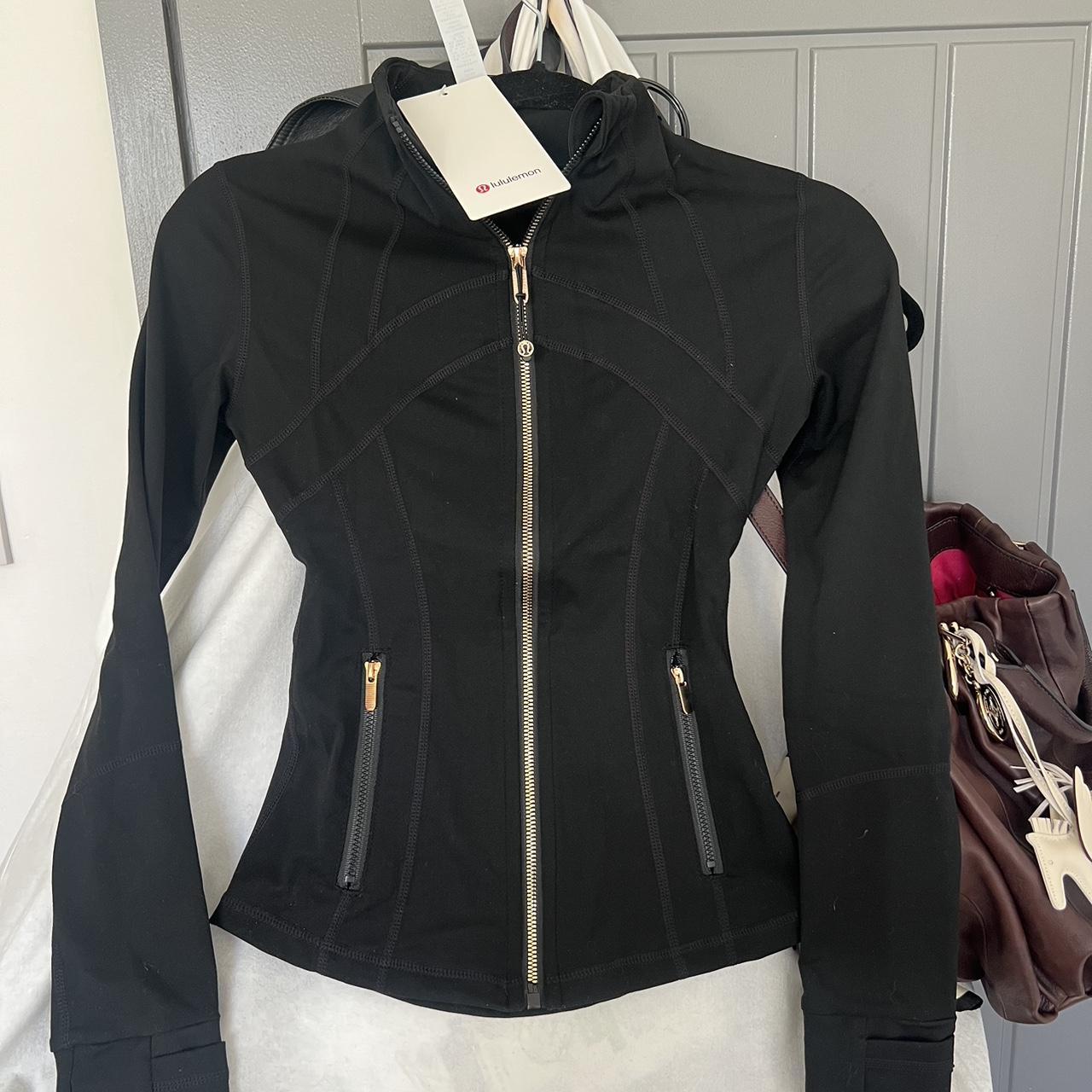 Lululemon define black jacket with gold zipper... | Depop