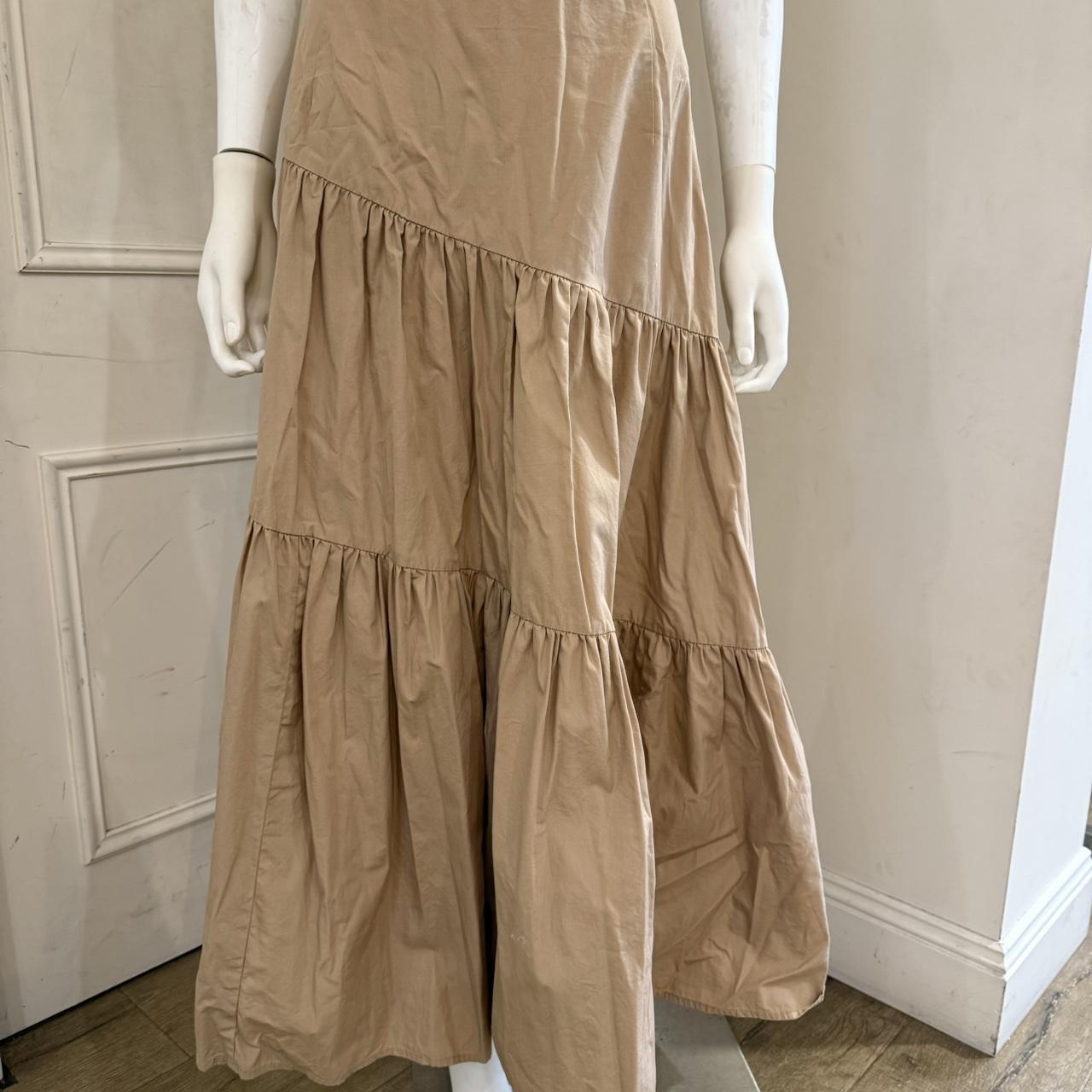 Tan maxi skirt with a boho vibe fits size14-16... | Depop
