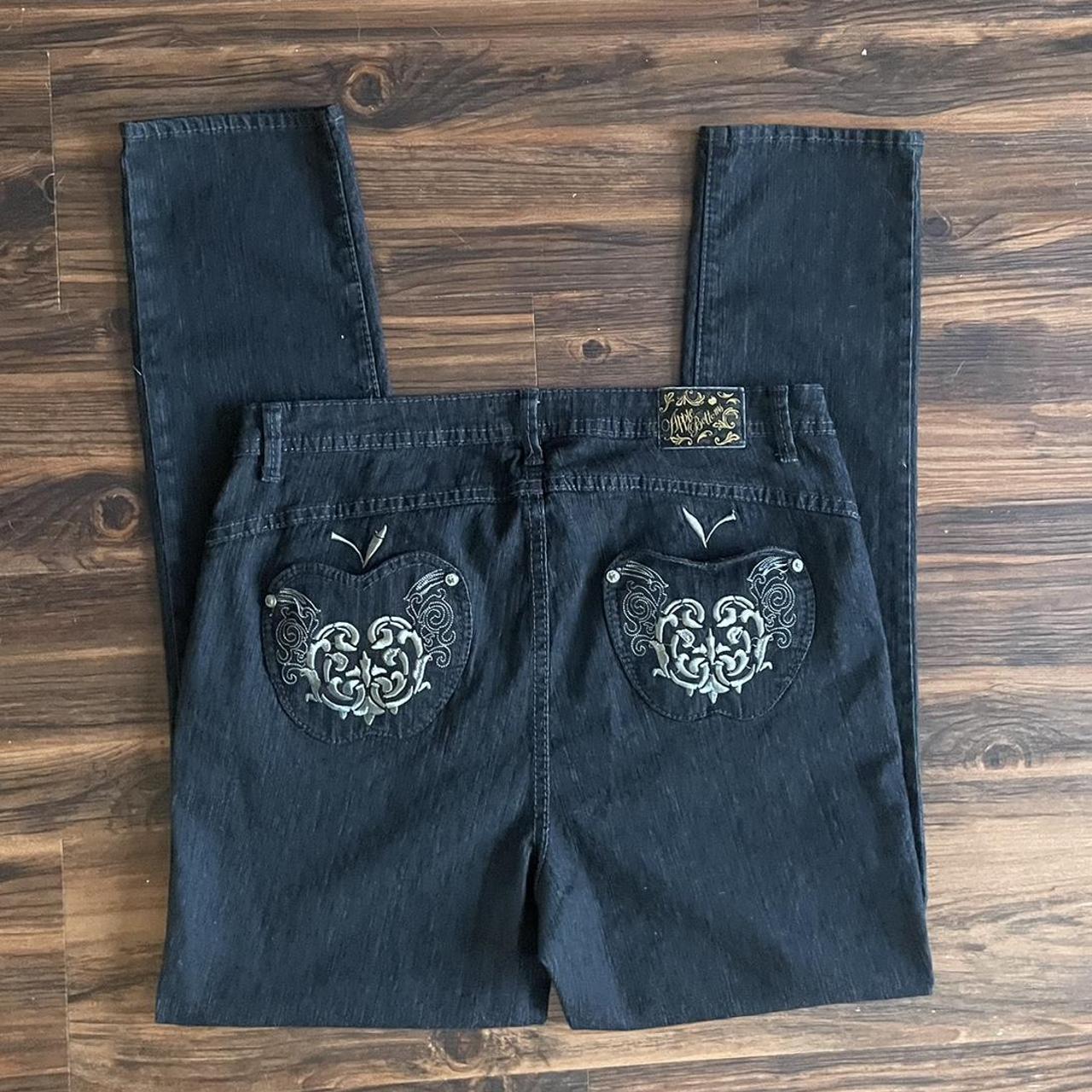 Vintage Apple Bottom dark denim Jeans with really... - Depop
