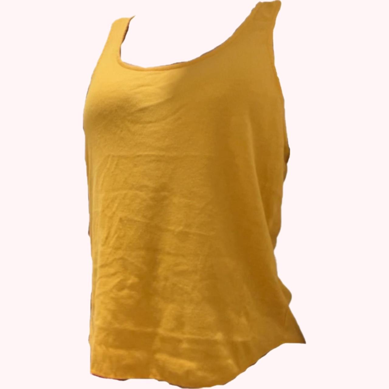 Wild Fable Yellow Tank Top w/ Pattern on the... | Depop
