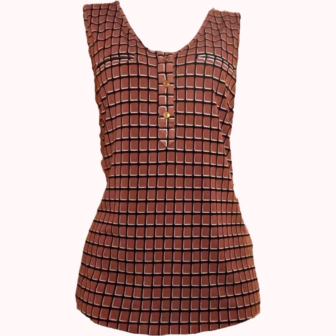 Business Sleeveless Checkered Top ~ Size... | Depop
