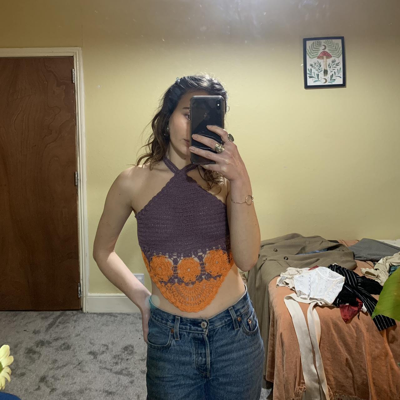 Very Cute Crochet Halter Neck Top Depop