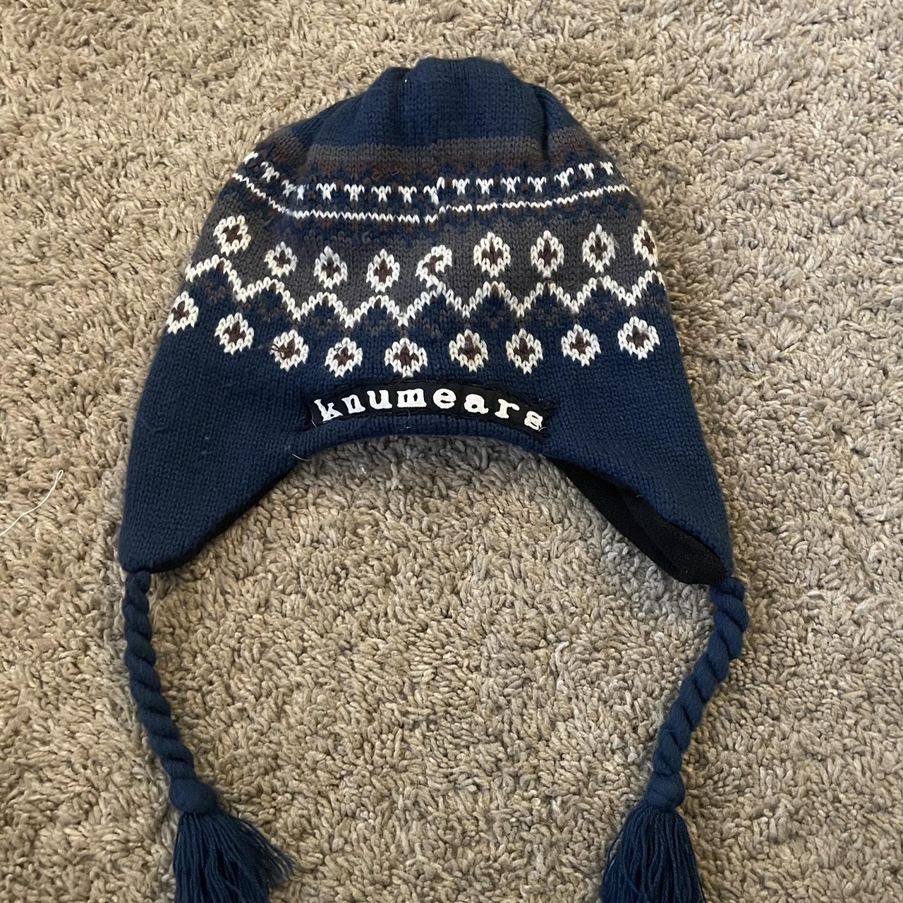 Tassel beanie with knumears patch #vintage #scremo... | Depop