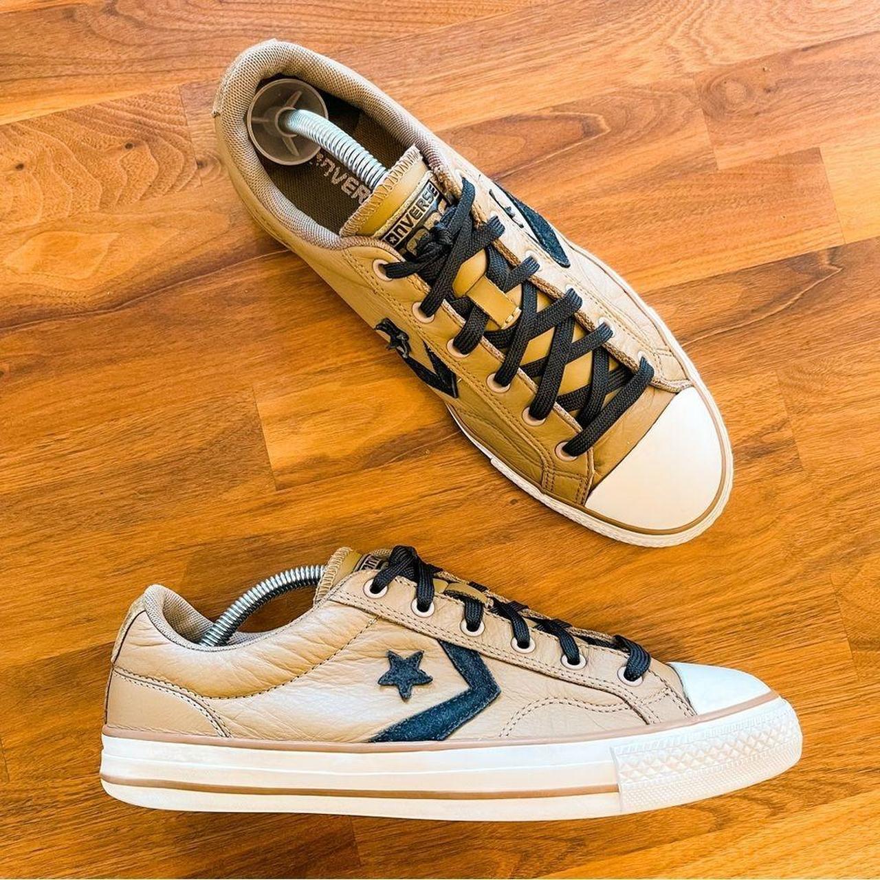 Converse Men's Tan and Black Trainers | Depop