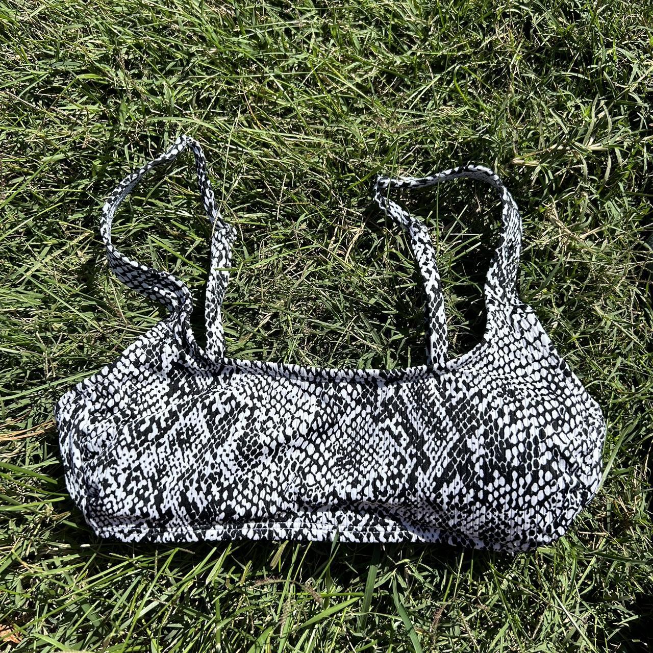 Snakeskin bikini top - Depop