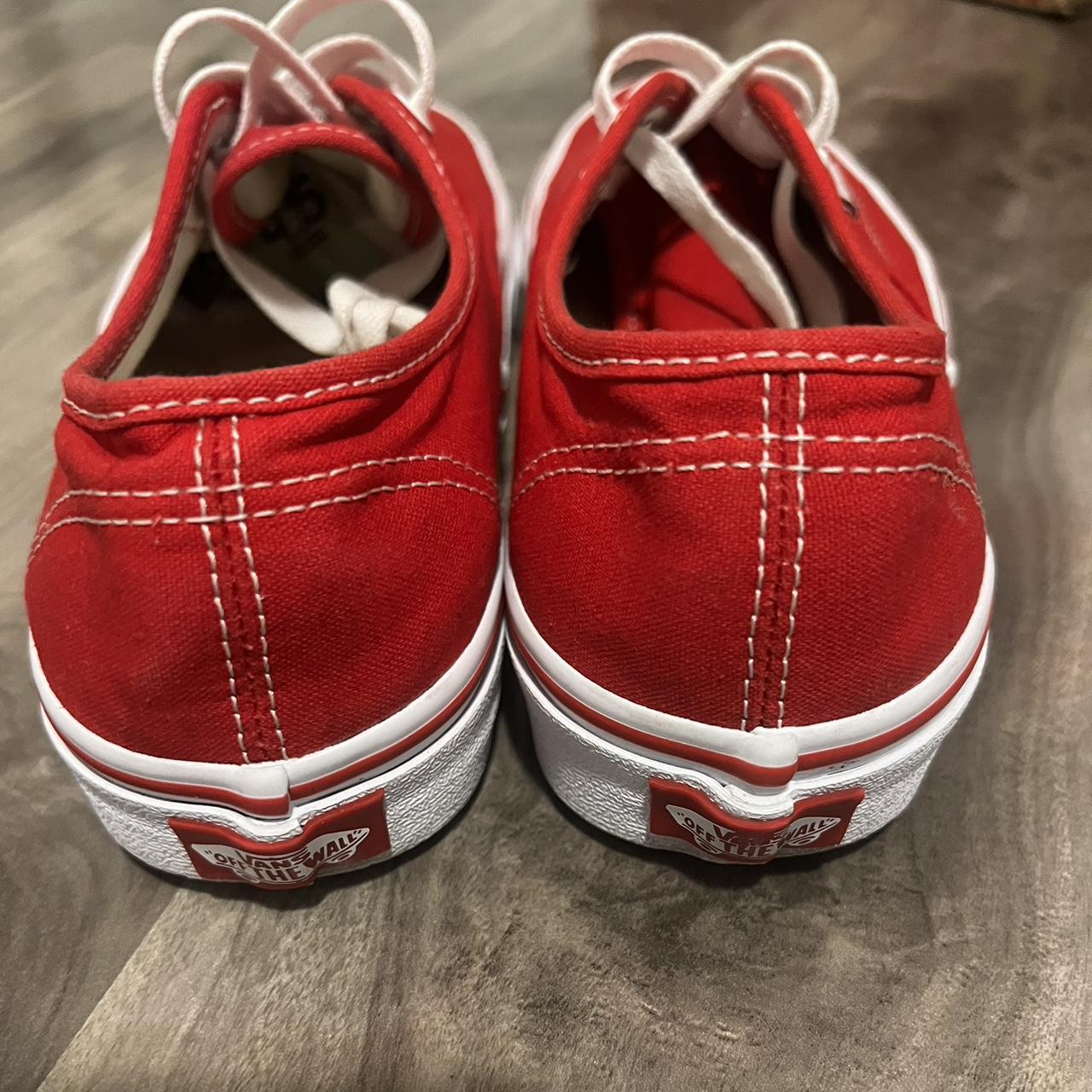 Red Vans Worn a few times Size: 6.5 mens/ 8... - Depop