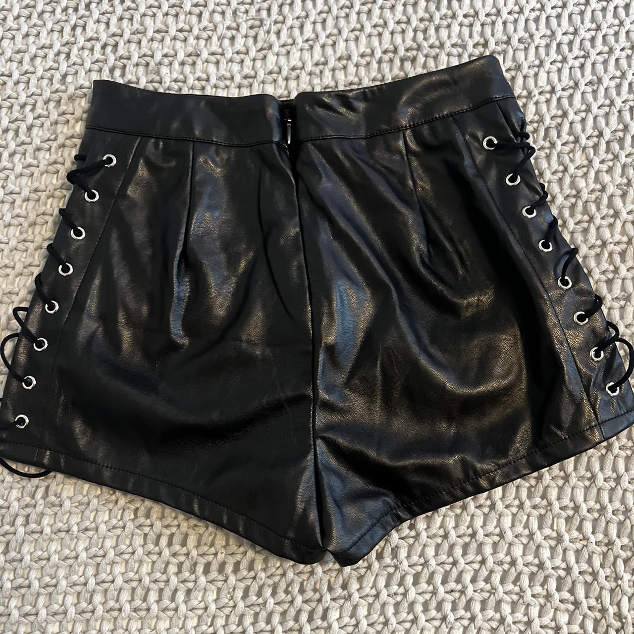 Lace up shorts, zipper in the back Never worn Size:... - Depop