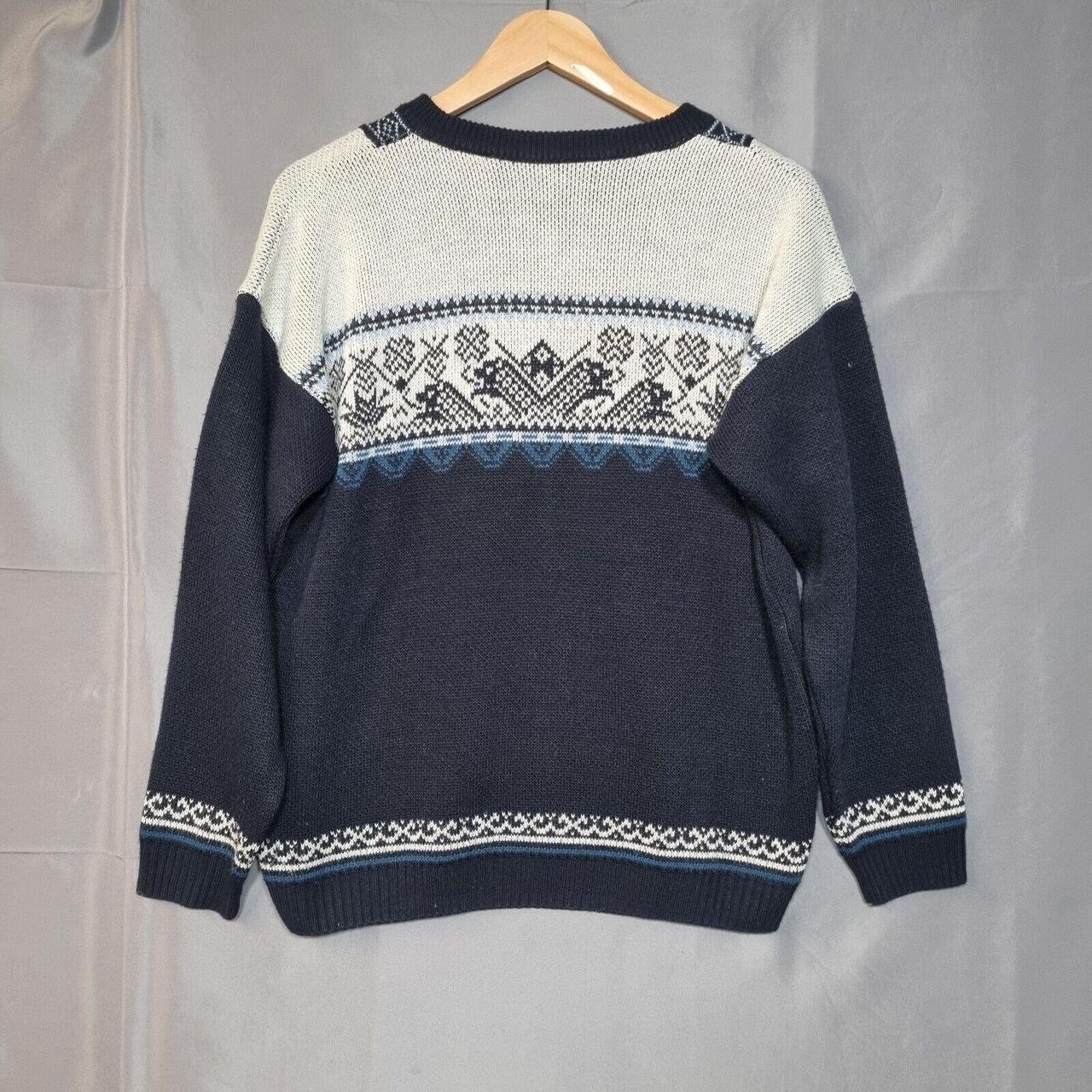 Womens Nordic Designed Jumper Size Large Metal... - Depop