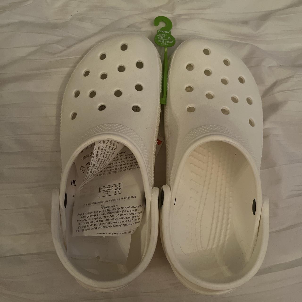 White crocs brand new with tags Unfortunately too big - Depop