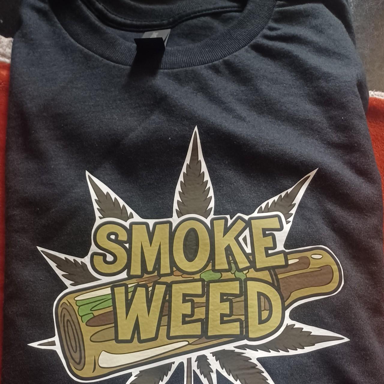 Black and green Smoke Weed graphic tee | Depop