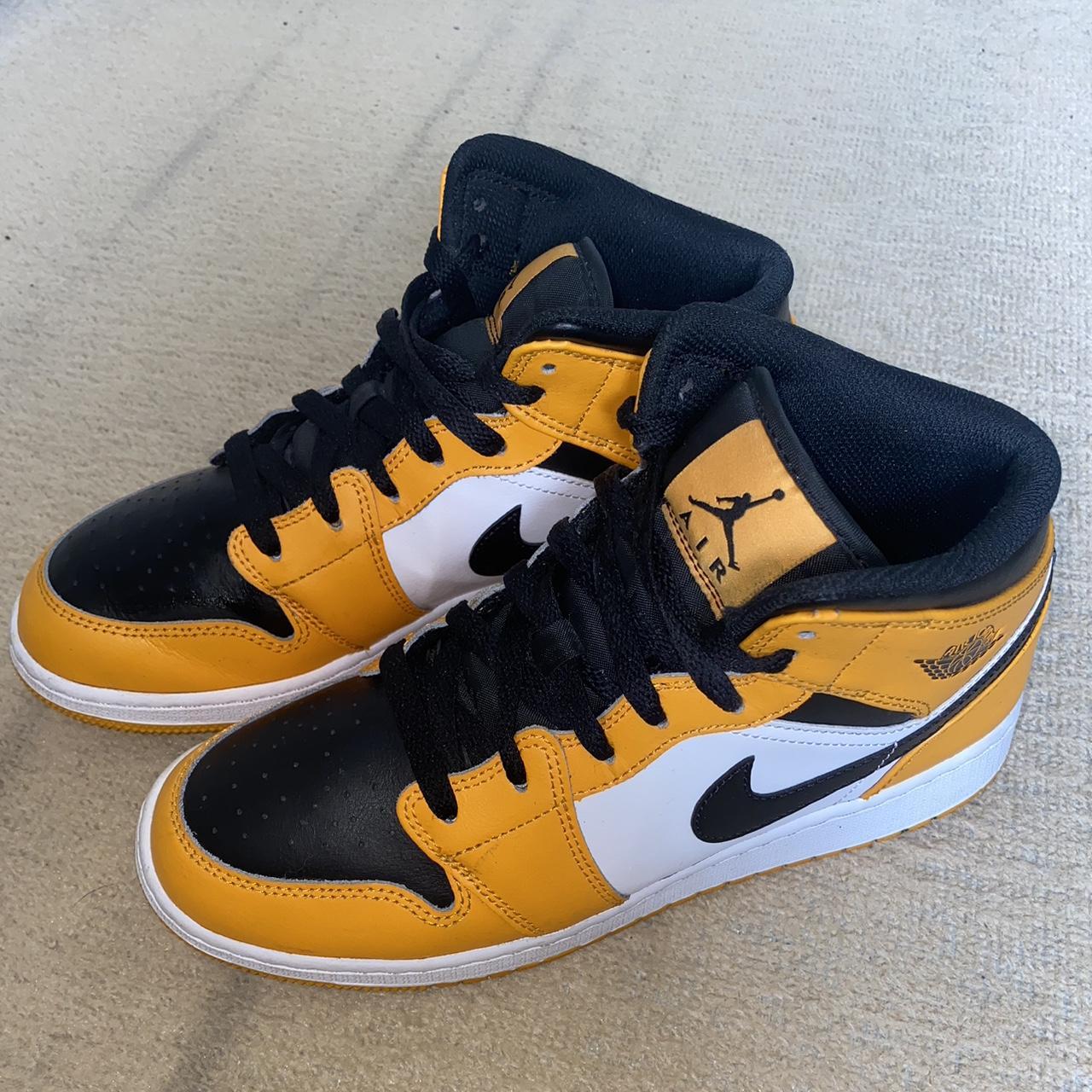 Taxi yellow nike jordan high tops Size 6 Worn a... - Depop
