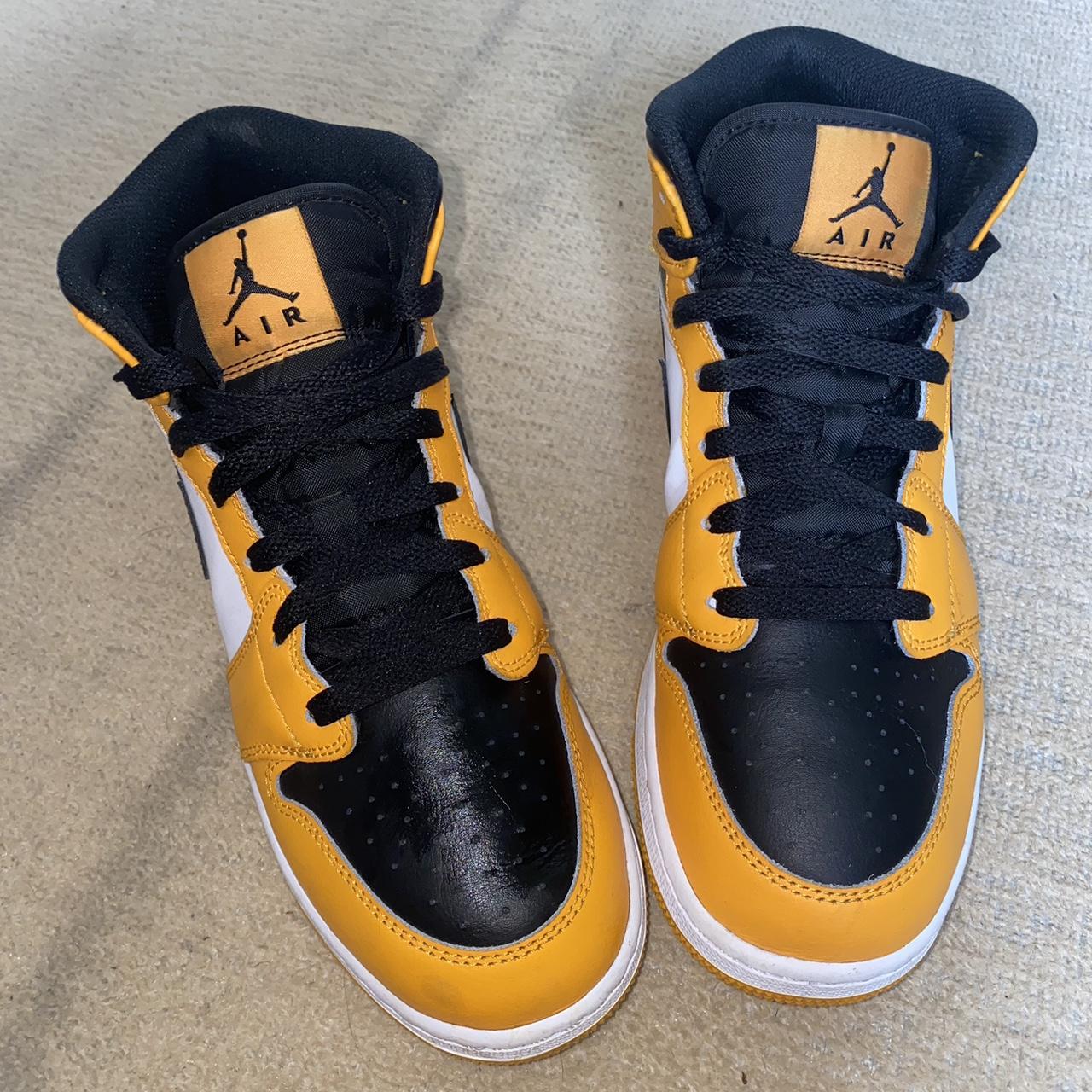 Taxi yellow nike jordan high tops Size 6 Worn a... - Depop