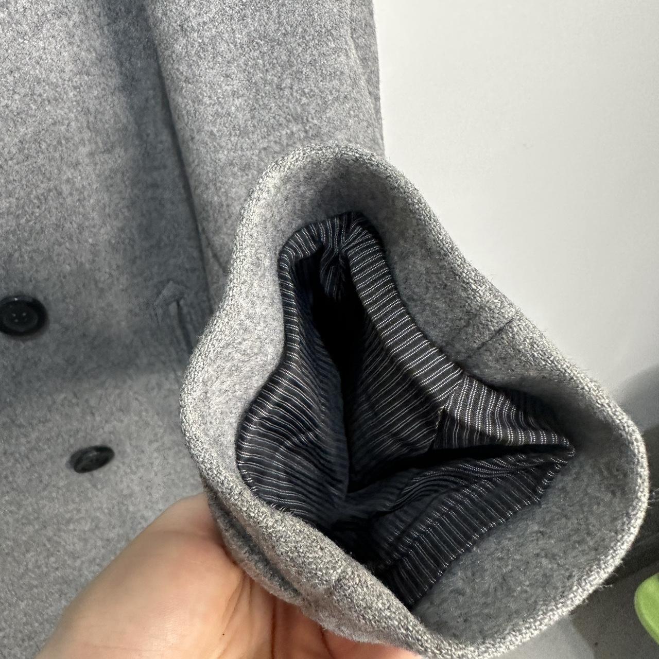 SABA men’s wool/cashmere pea coat grey size... - Depop